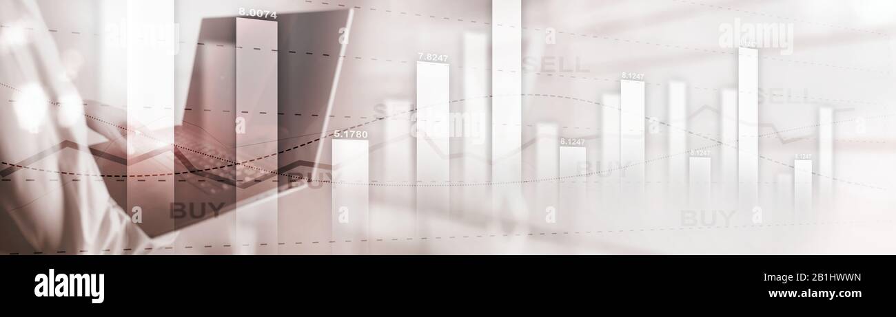 Buy and sell finacial concept. Business Graph Stock Market chart ...