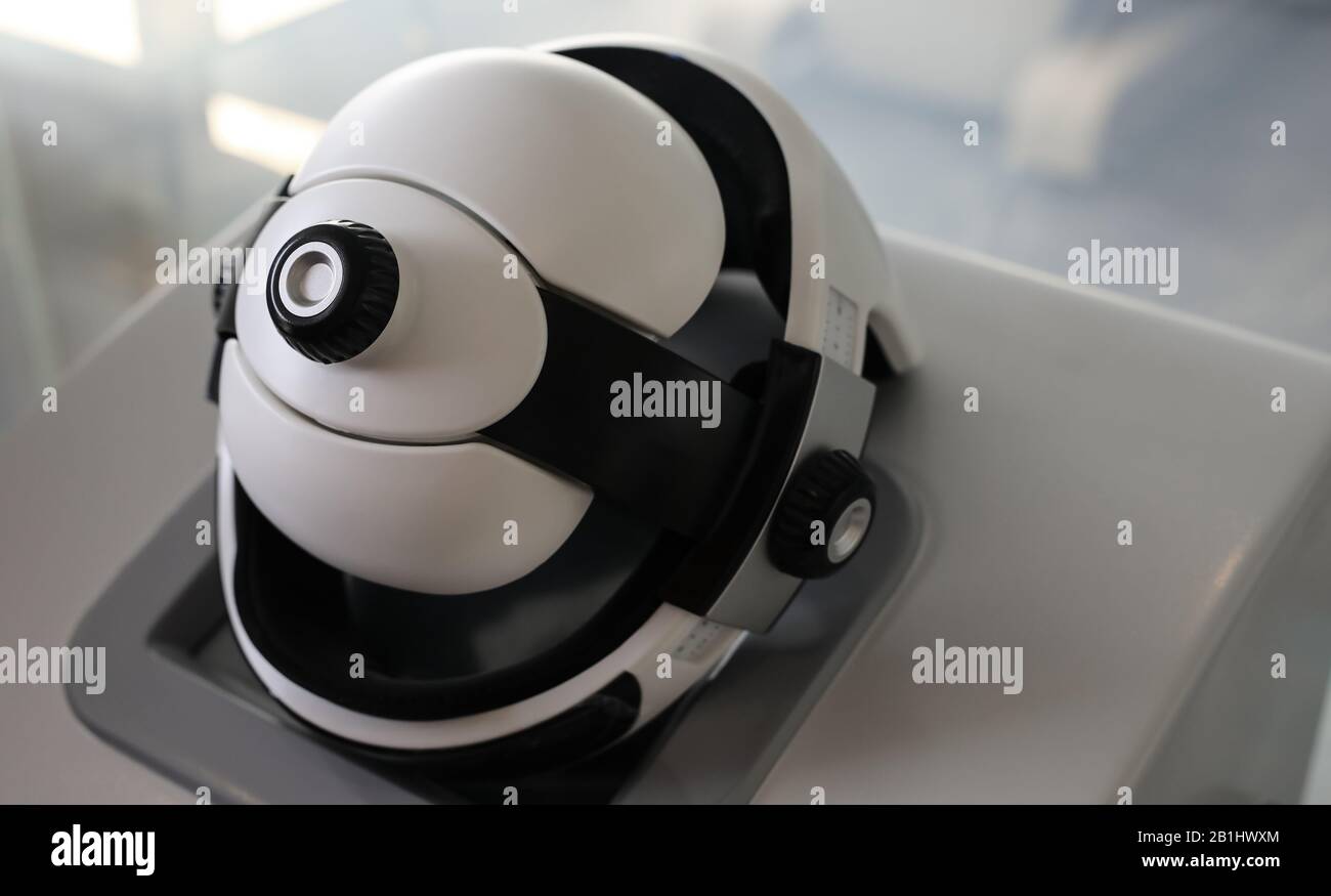 Innovative modern helmet for medical diagnostics close-up Stock Photo ...