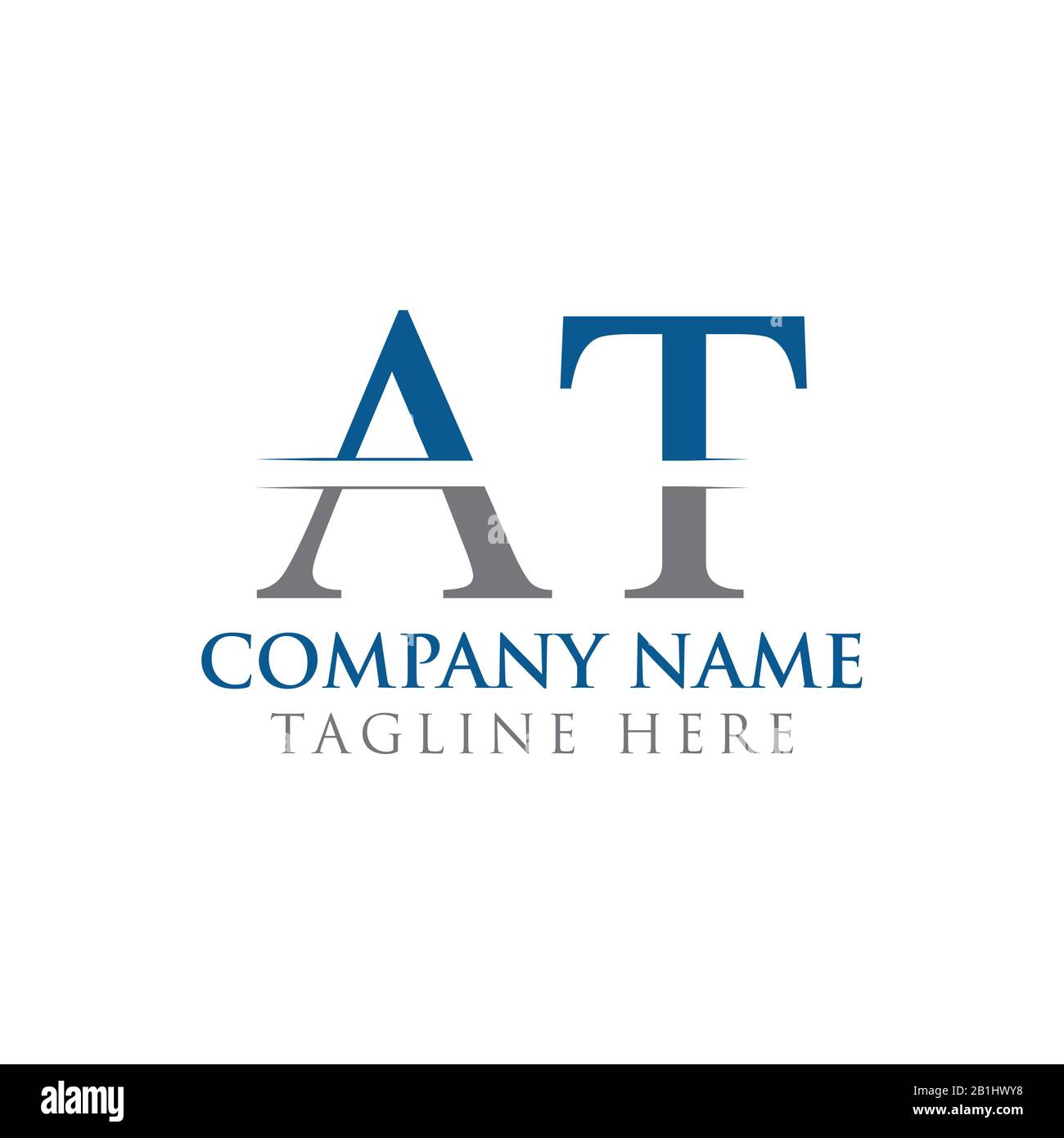 Initial AT Letter Logo With Creative Modern Business Typography Vector ...