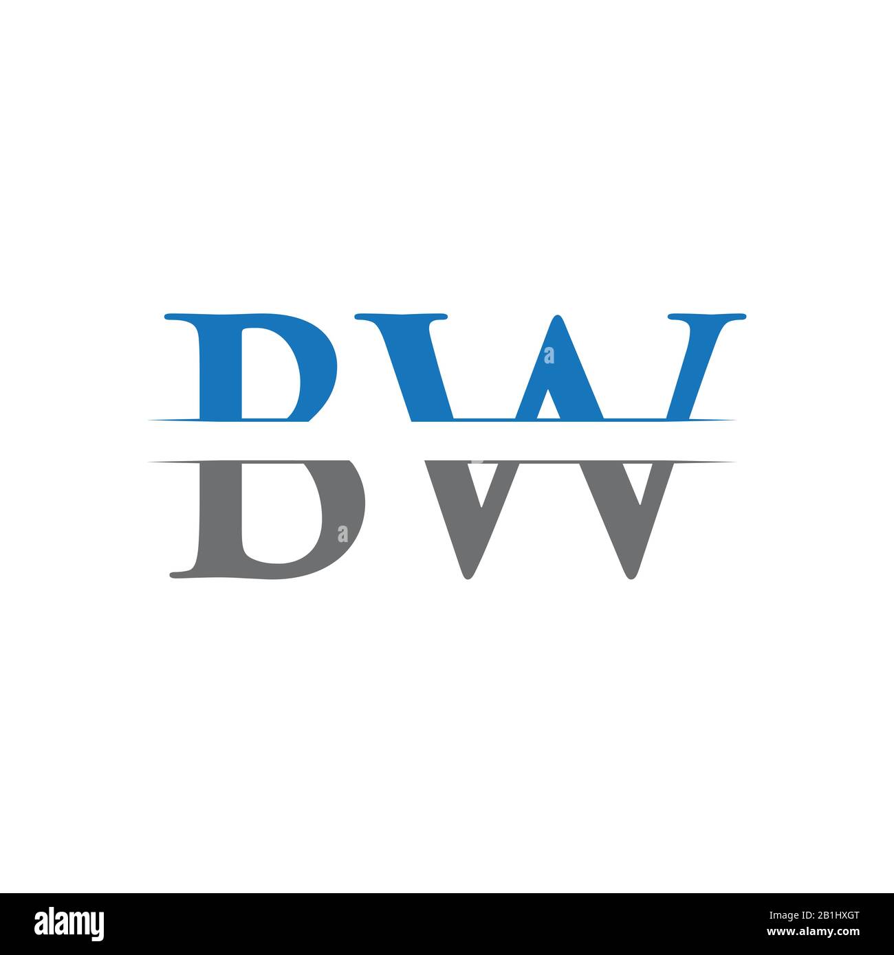 Initial BW Letter Logo With Creative Modern Business Typography Vector ...
