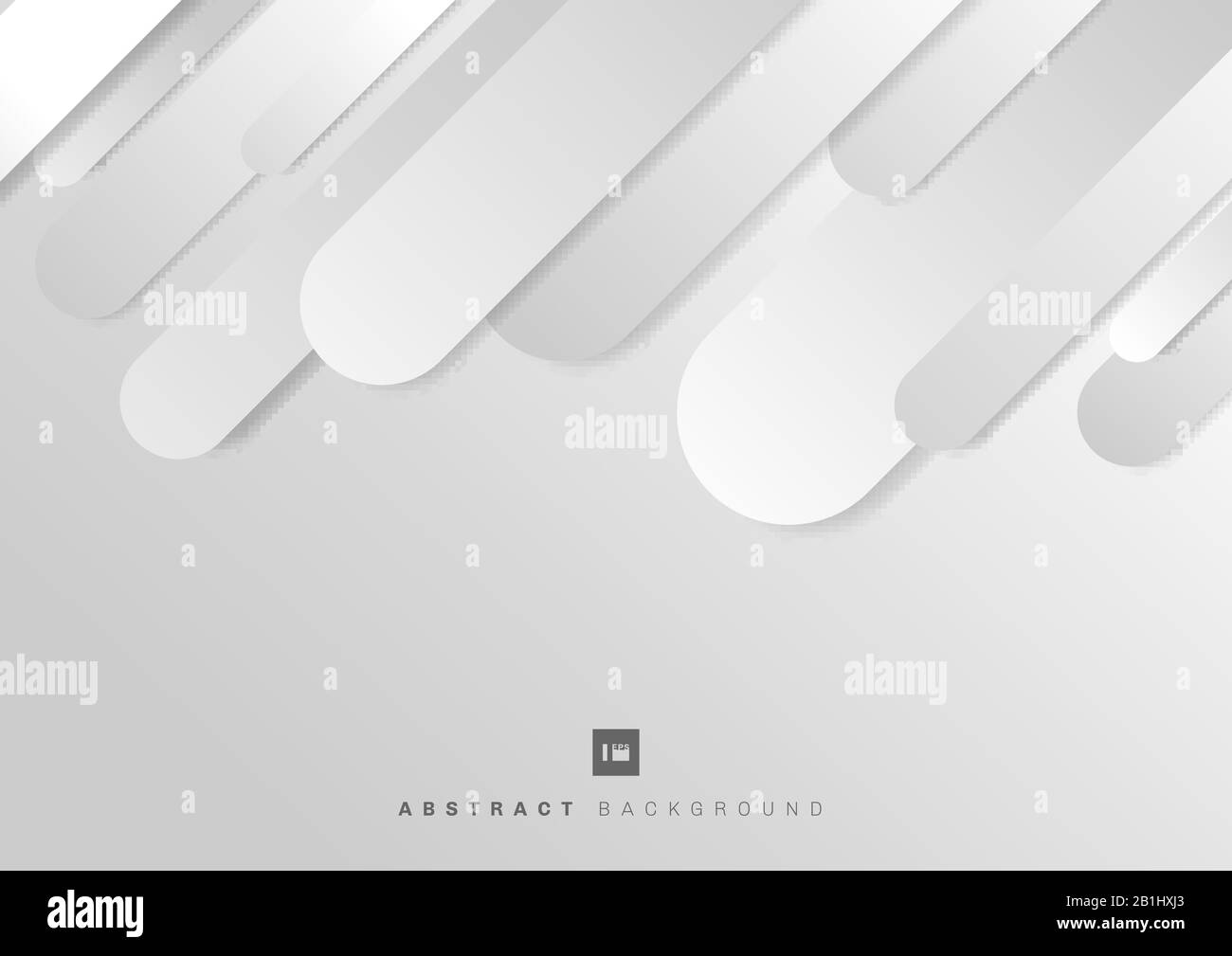 Abstract geometric rounded line gray diagonal dynamic overlapping on white background. Minimal ...