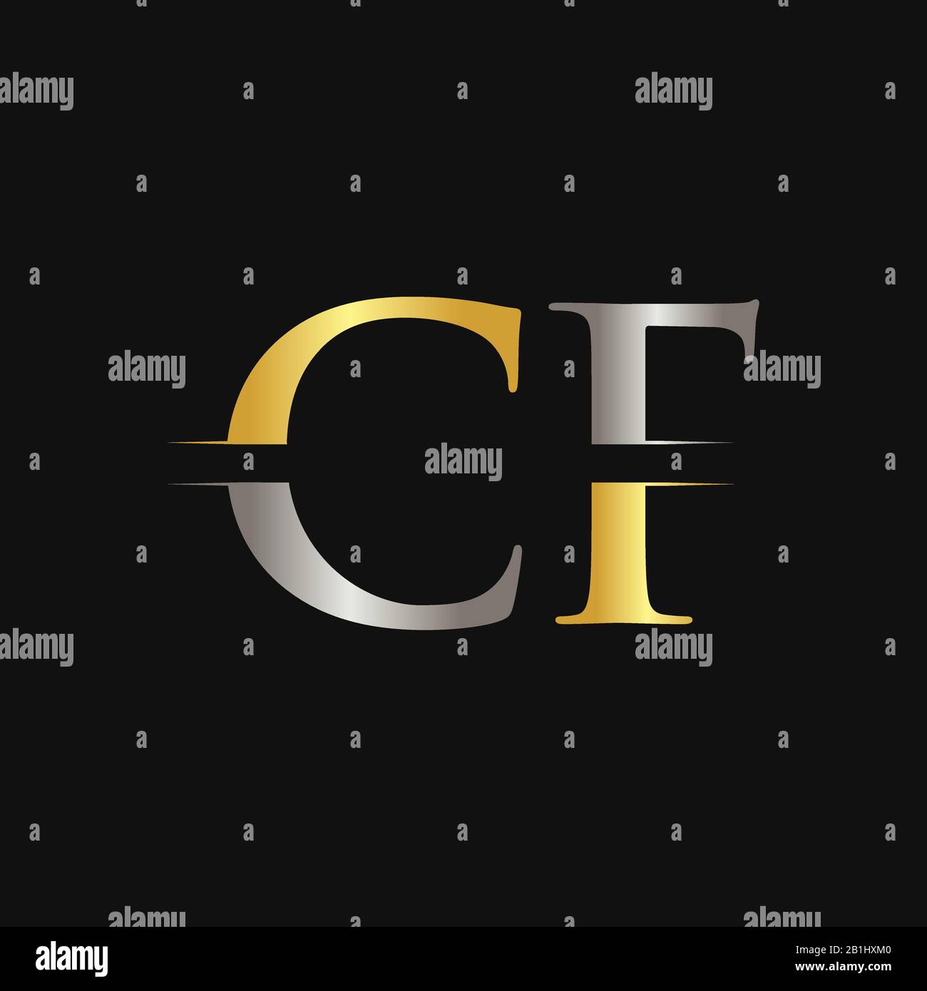 Initial CF Letter Logo With Creative Modern Business Typography Vector ...