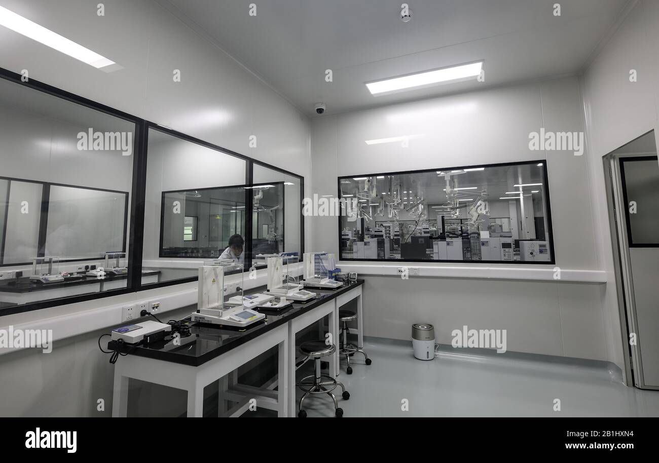 BEIJING, CHINA - JUNE 03, 2019: Modern drug manufacturing laboratory ...