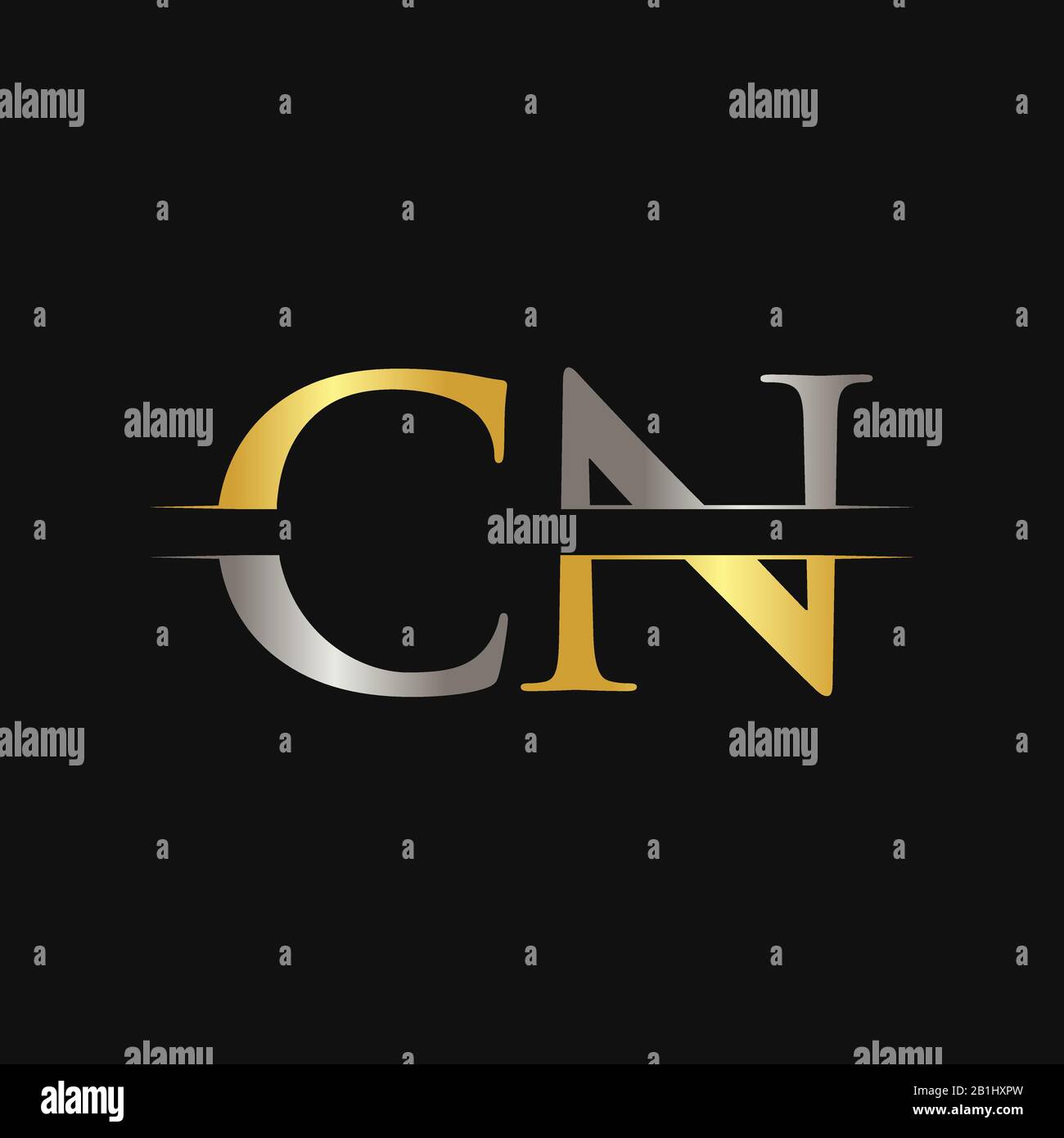 Initial CN Letter Logo With Creative Modern Business Typography Vector ...