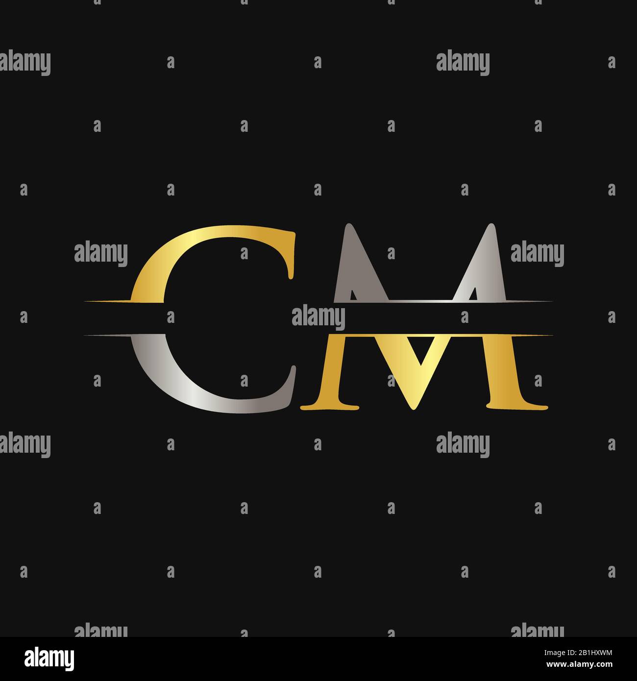 Initial CM Letter Logo With Creative Modern Business Typography Vector ...