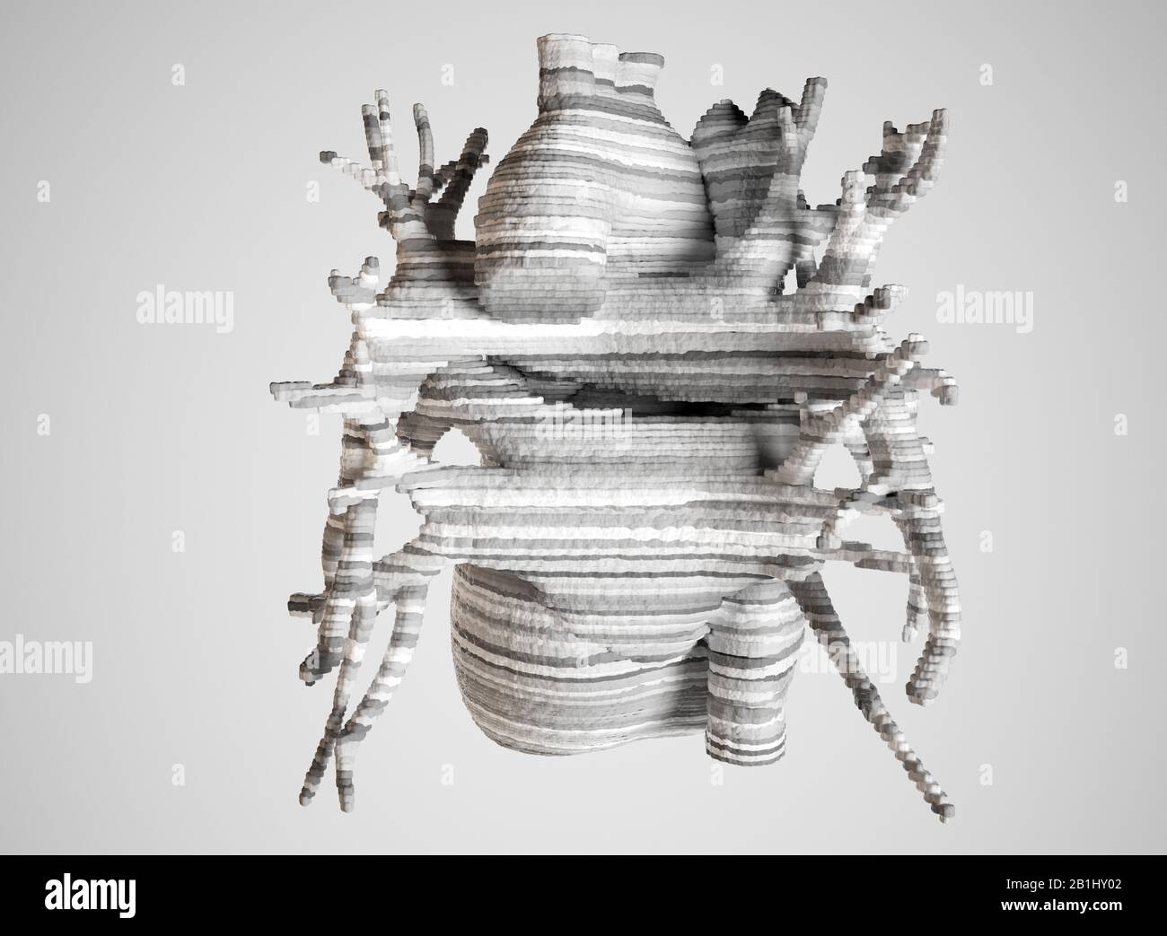 Bioprint of a heart, 3D printing of a heart, concept of the future in ...