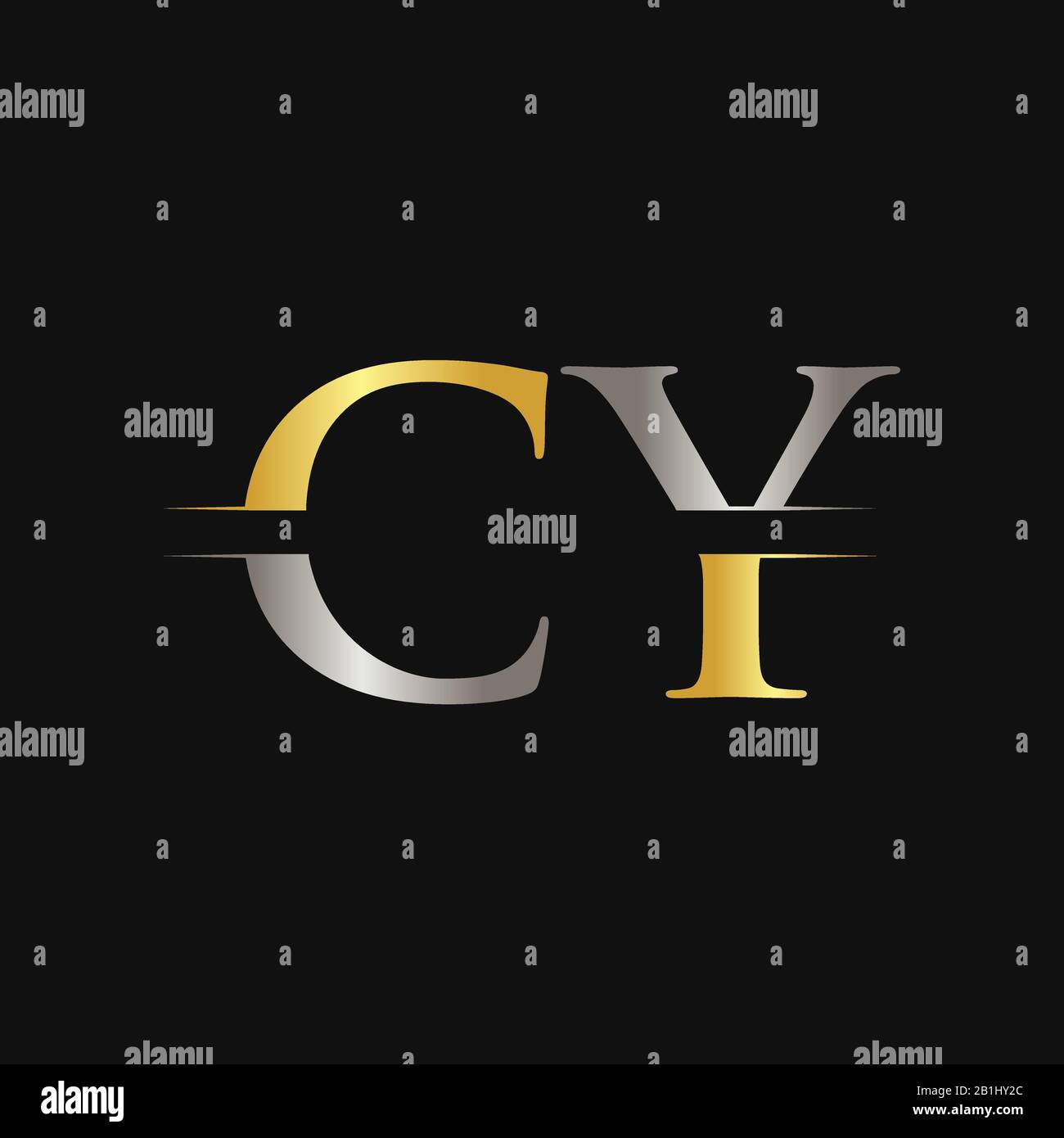 Initial CY Letter Logo With Creative Modern Business Typography Vector ...