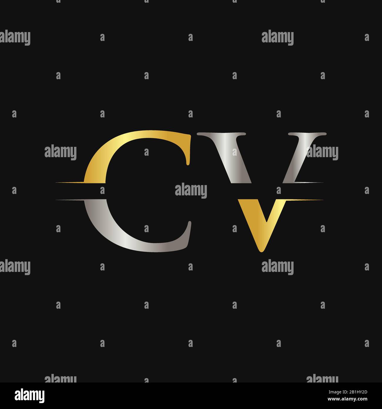 Initial CV Letter Logo With Creative Modern Business Typography Vector ...