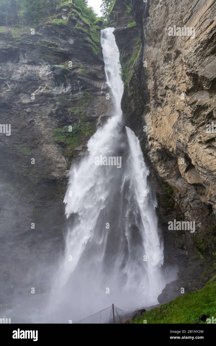 Reichenbach Falls waterfall in Switzerland. The waterfall was the ...