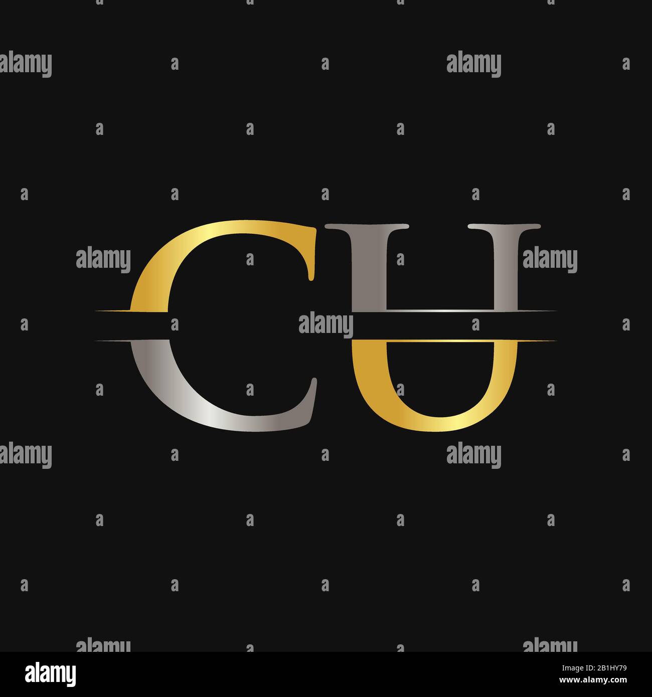 Initial CU Letter Logo With Creative Modern Business Typography Vector ...