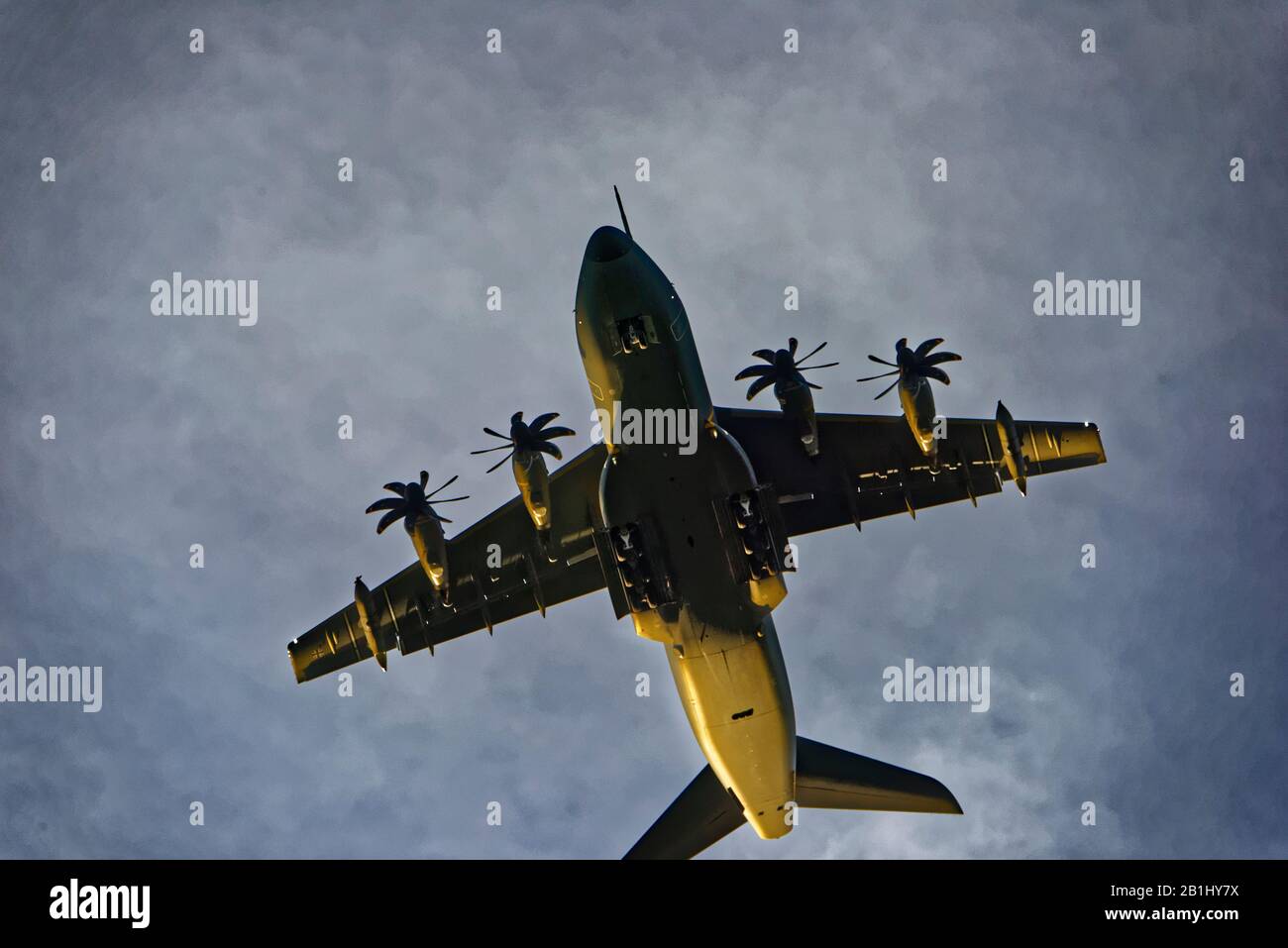 Airplane flying in Sky Stock Photo - Alamy