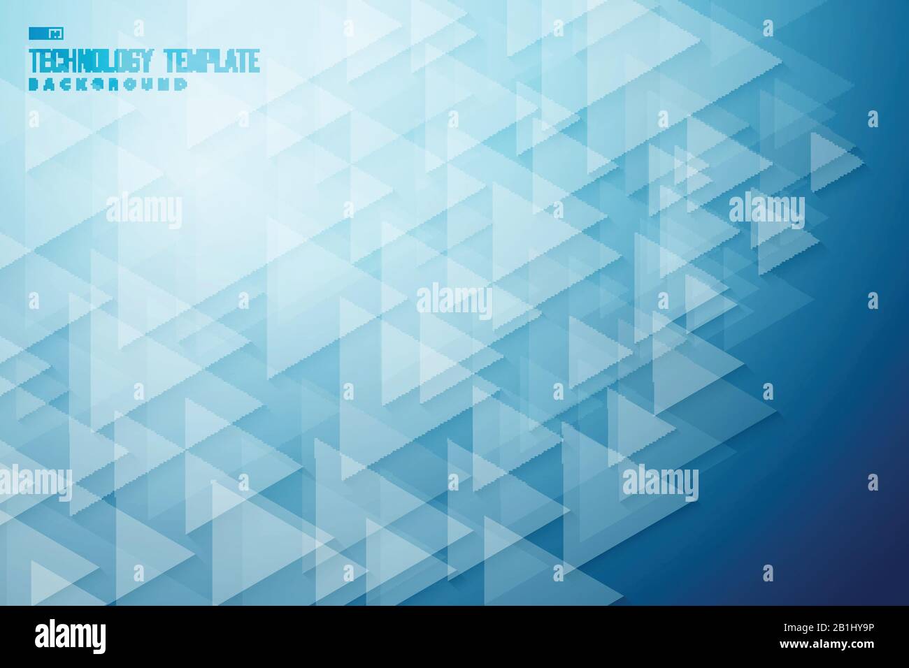 Abstract triangle pattern design of technology artwork on blue ...