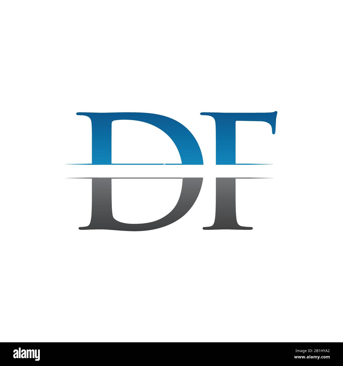 Initial DF Letter Logo Design Vector With Blue and Grey Color. DF Logo ...