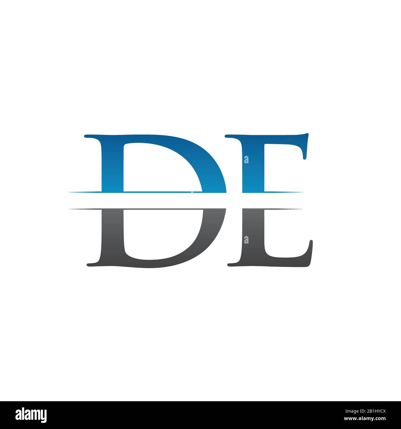 Initial DE Letter Logo Design Vector With Blue and Grey Color. DE Logo ...