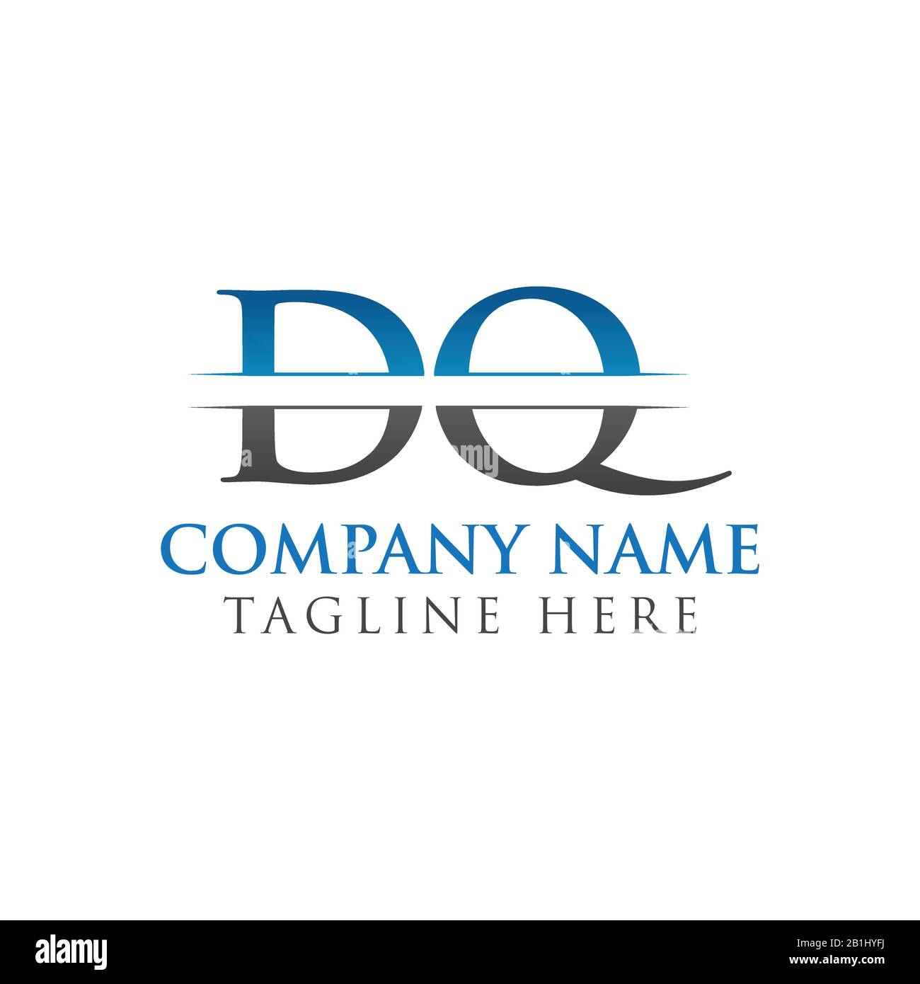 Initial DQ Letter Logo Design Vector With Blue and Grey Color. DQ Logo ...