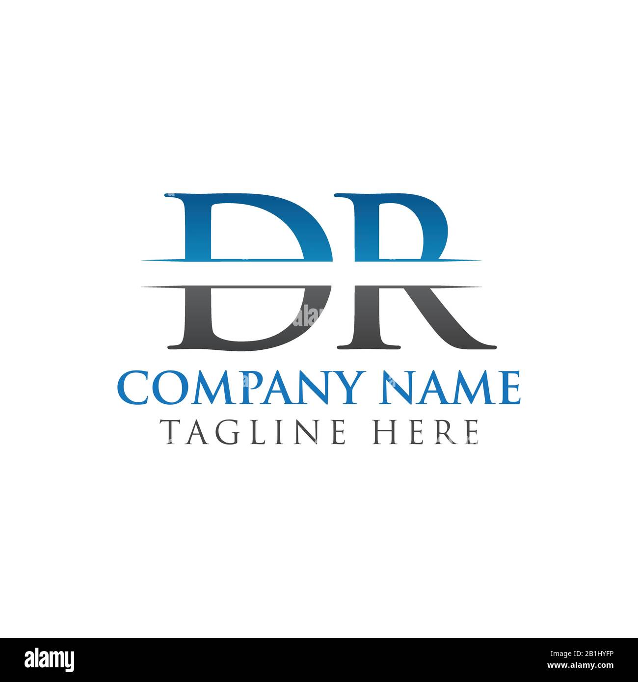 Initial DR Letter Logo Design Vector With Blue and Grey Color. DR Logo ...