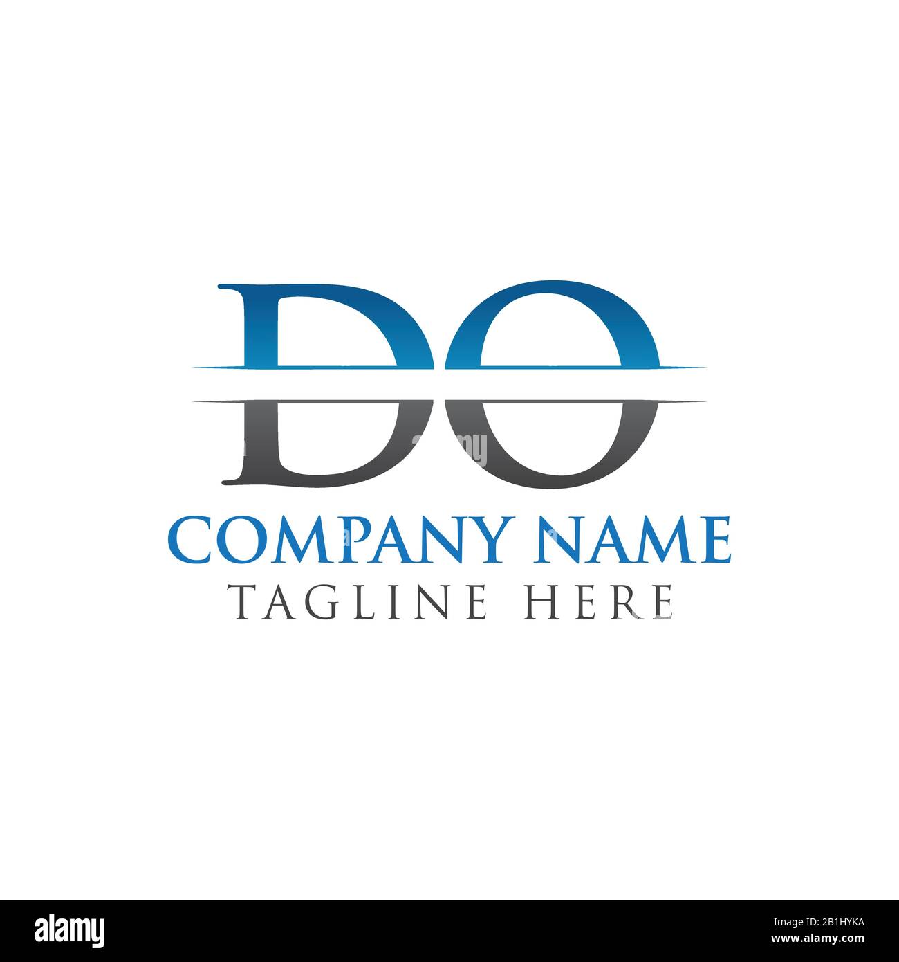 Initial DO Letter Logo Design Vector With Blue and Grey Color. DO Logo ...