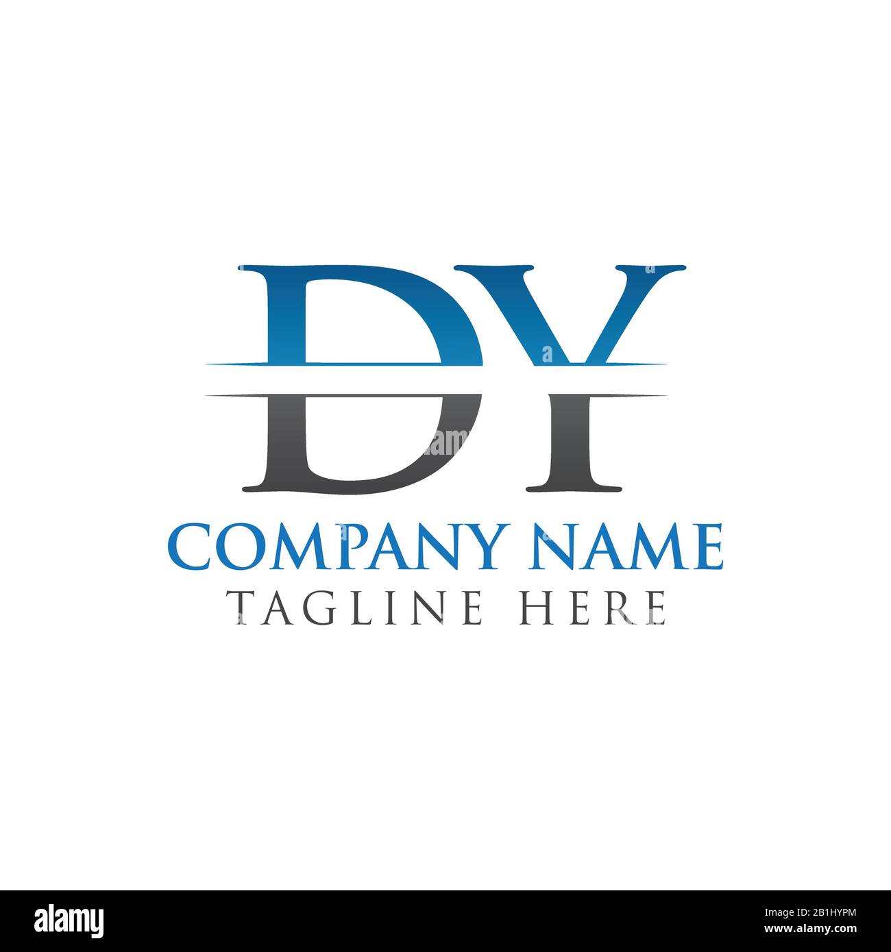 Initial DY Letter Logo Design Vector With Blue and Grey Color. DY Logo ...