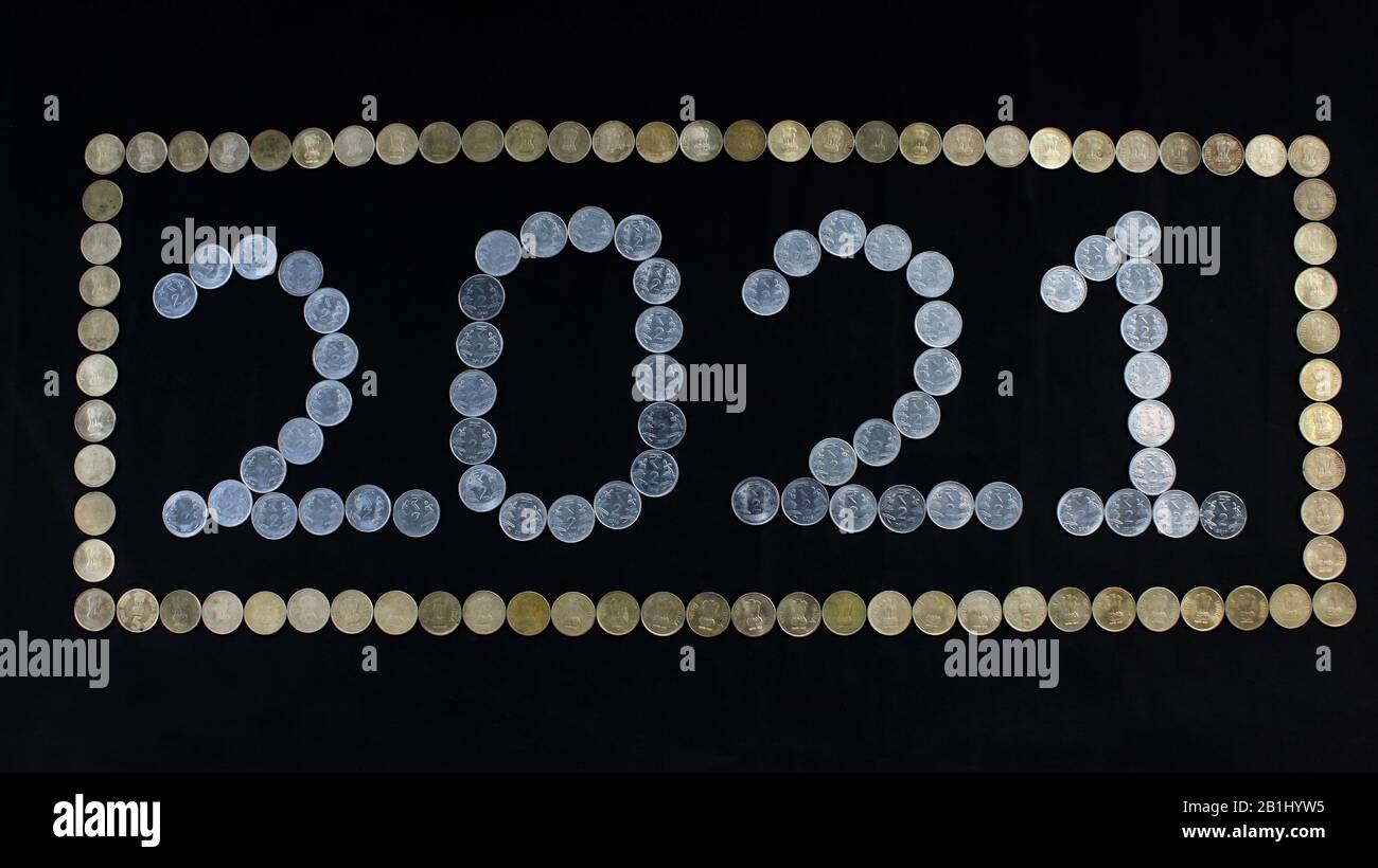 Coin art depicting the year two thousand and twenty one, 2021 Stock ...