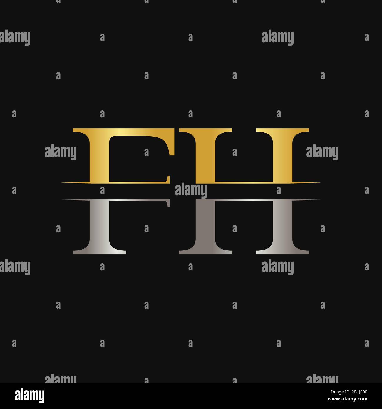 FH letter Type Logo Design vector Template. Abstract Letter FH logo ...