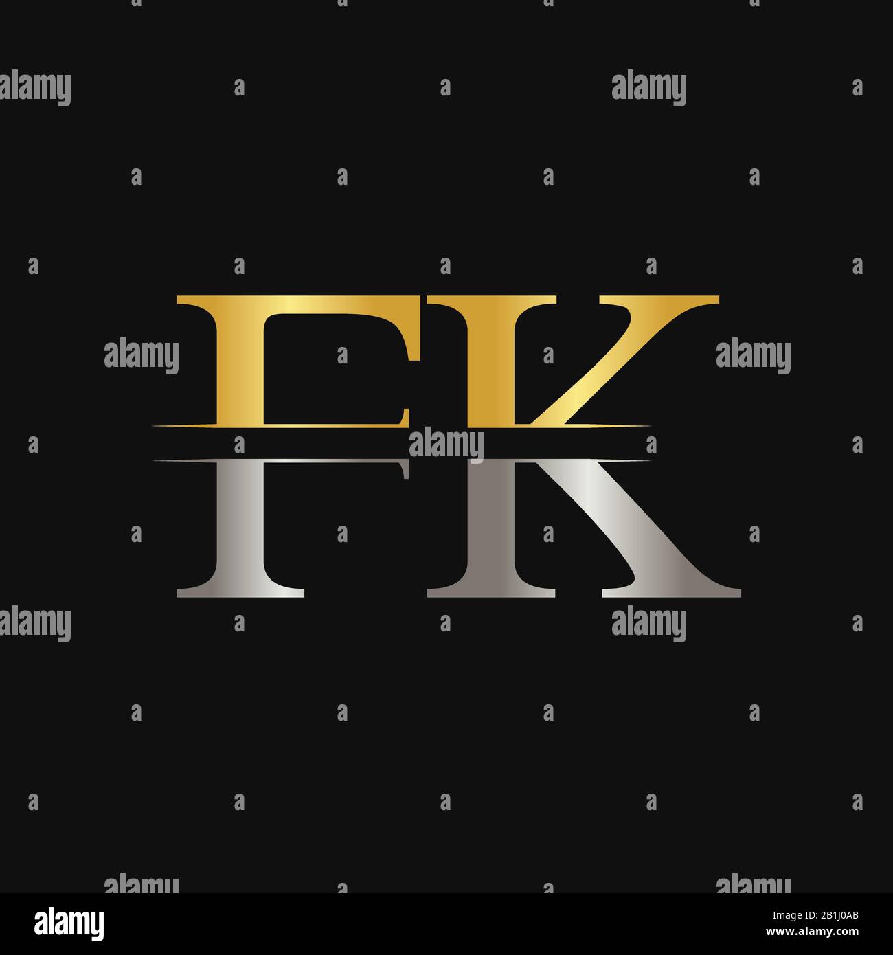 FK letter Type Logo Design vector Template. Abstract Letter FK logo ...