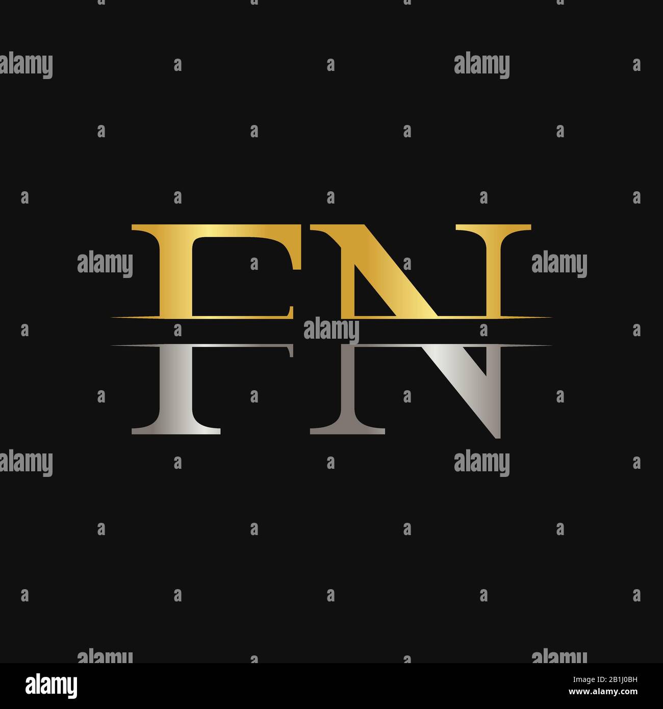 FN letter Type Logo Design vector Template. Abstract Letter FN logo ...