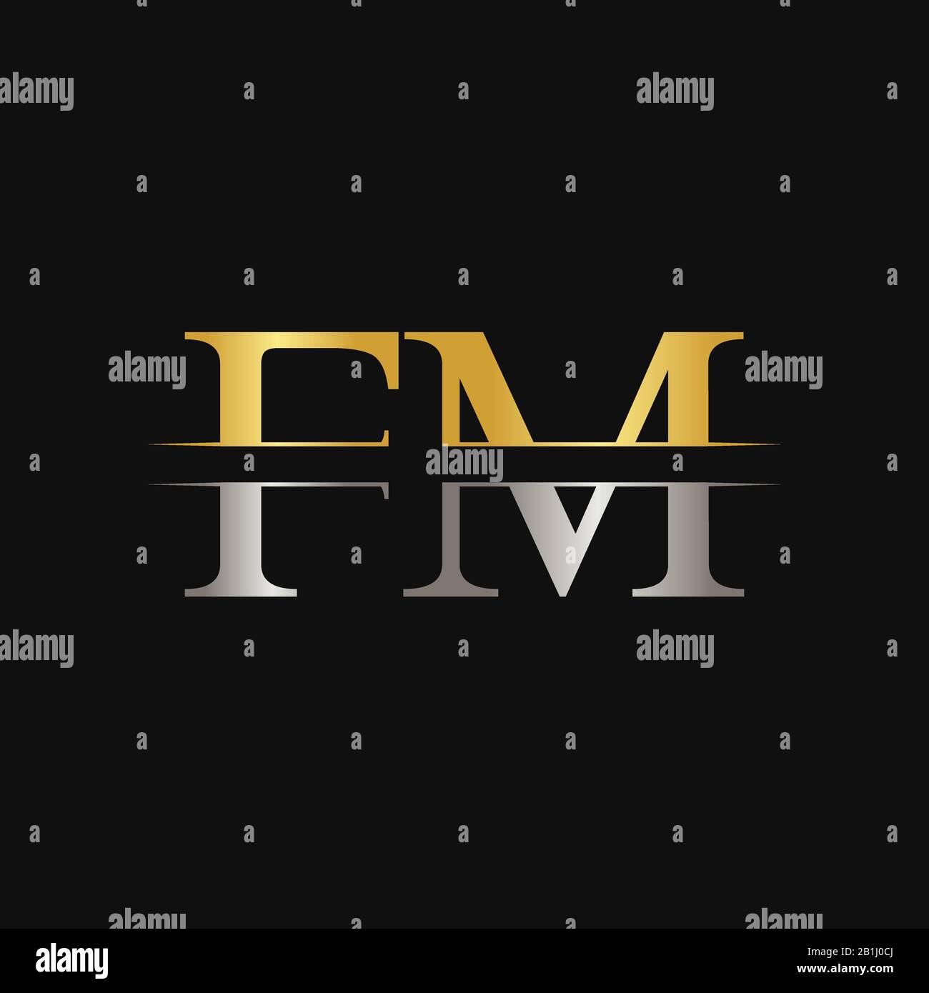 FM letter Type Logo Design vector Template. Abstract Letter FM logo ...
