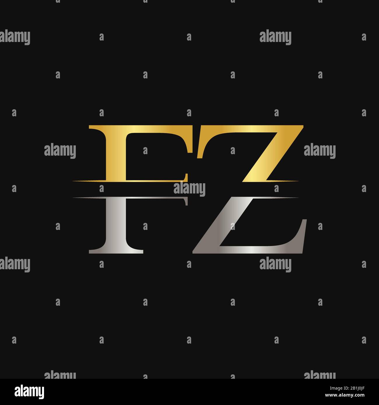 FZ letter Type Logo Design vector Template. Abstract Letter FZ logo ...