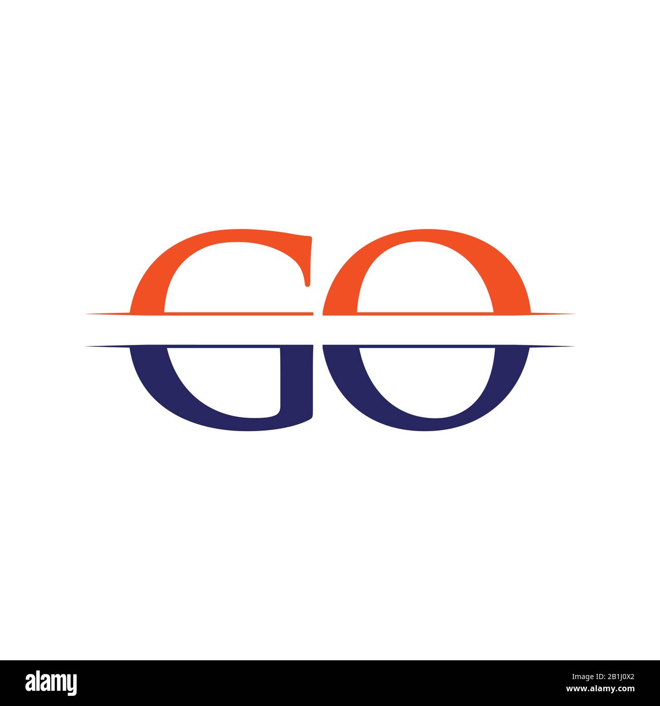 GO letter Type Logo Design vector Template. Abstract Letter GO logo ...