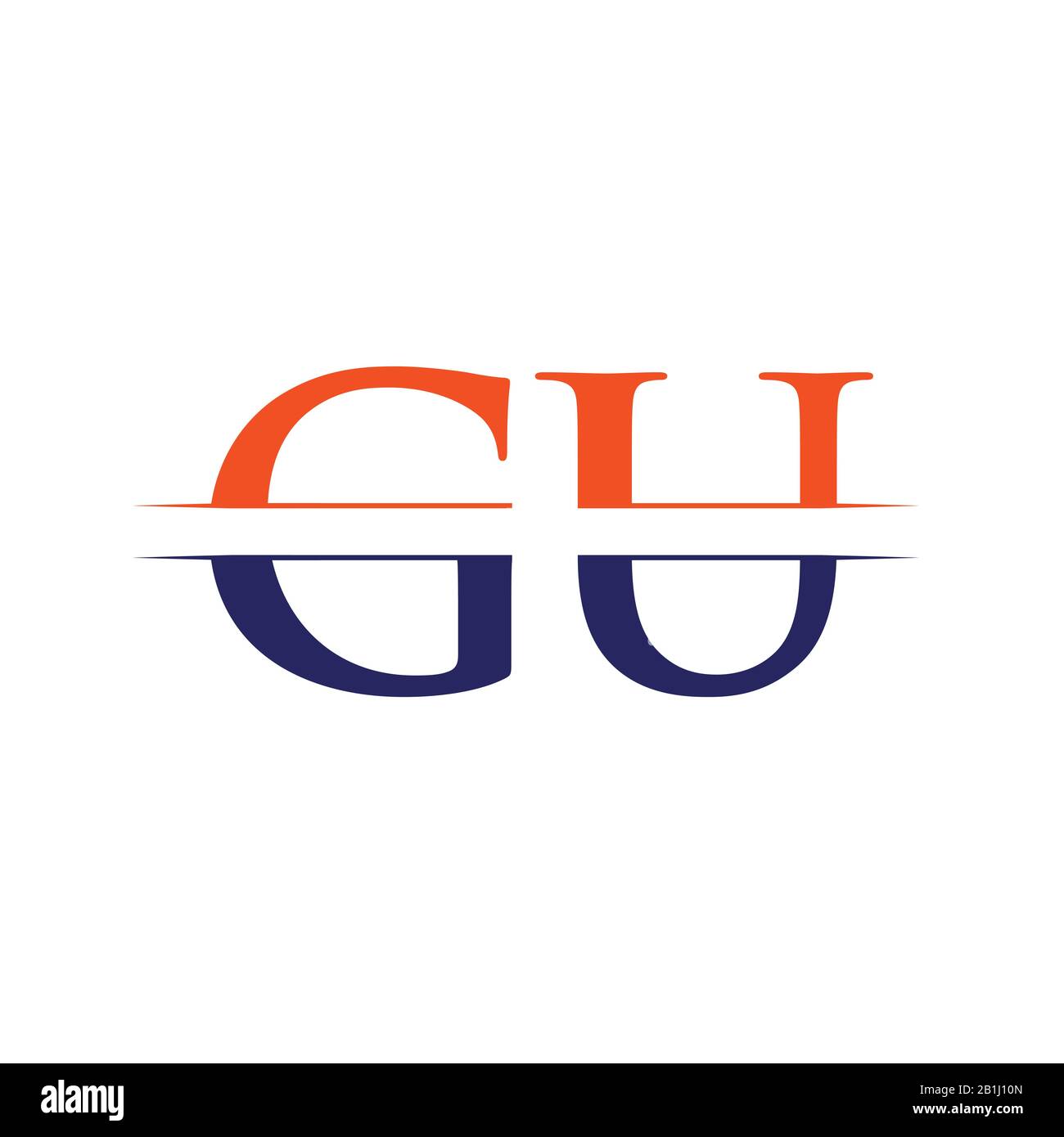 GU letter Type Logo Design vector Template. Abstract Letter GU logo ...