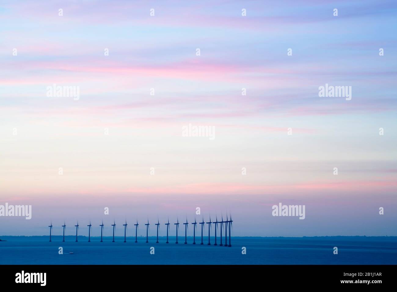 Wind farm offshore, renewable energy power station Stock Photo - Alamy