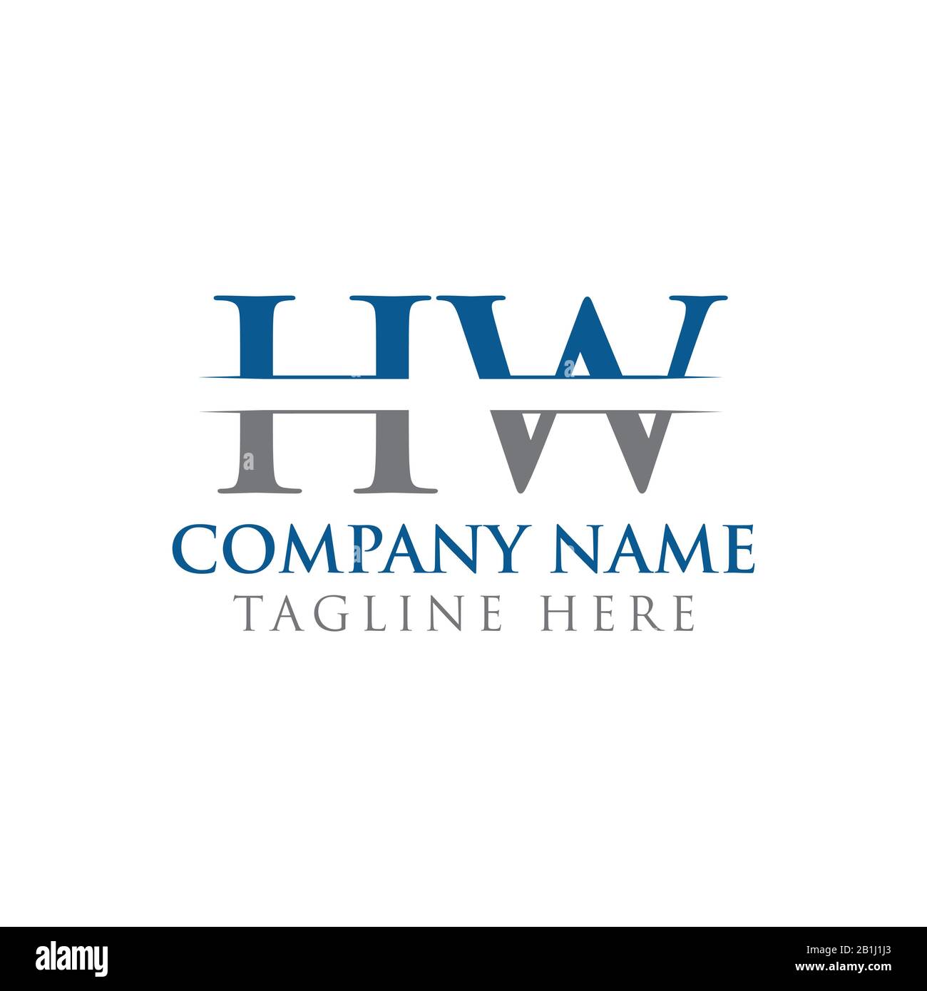 HW letter Type Logo Design vector Template. Abstract Letter HW logo ...
