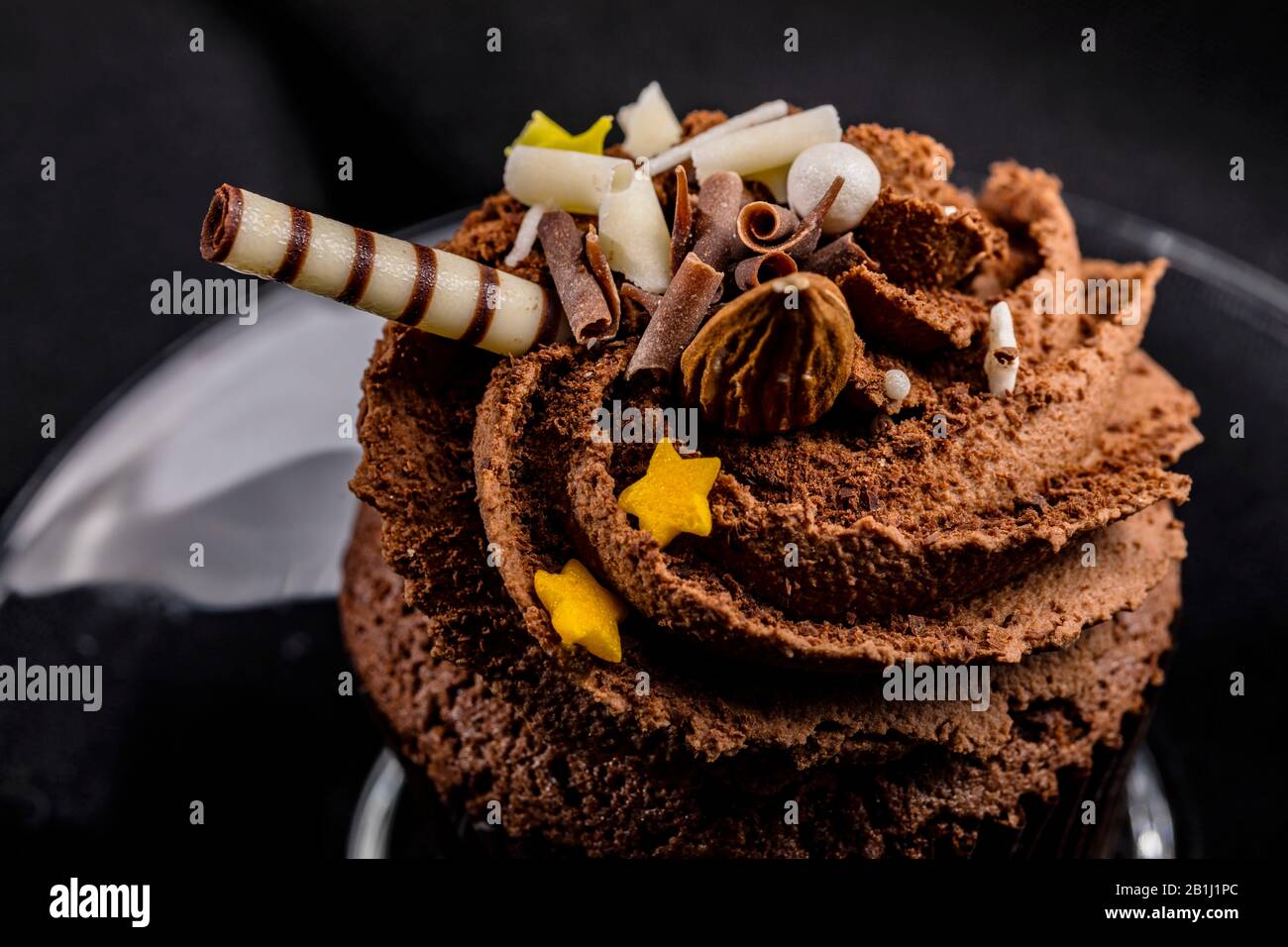 Chocolate cupcake topping Stock Photo - Alamy
