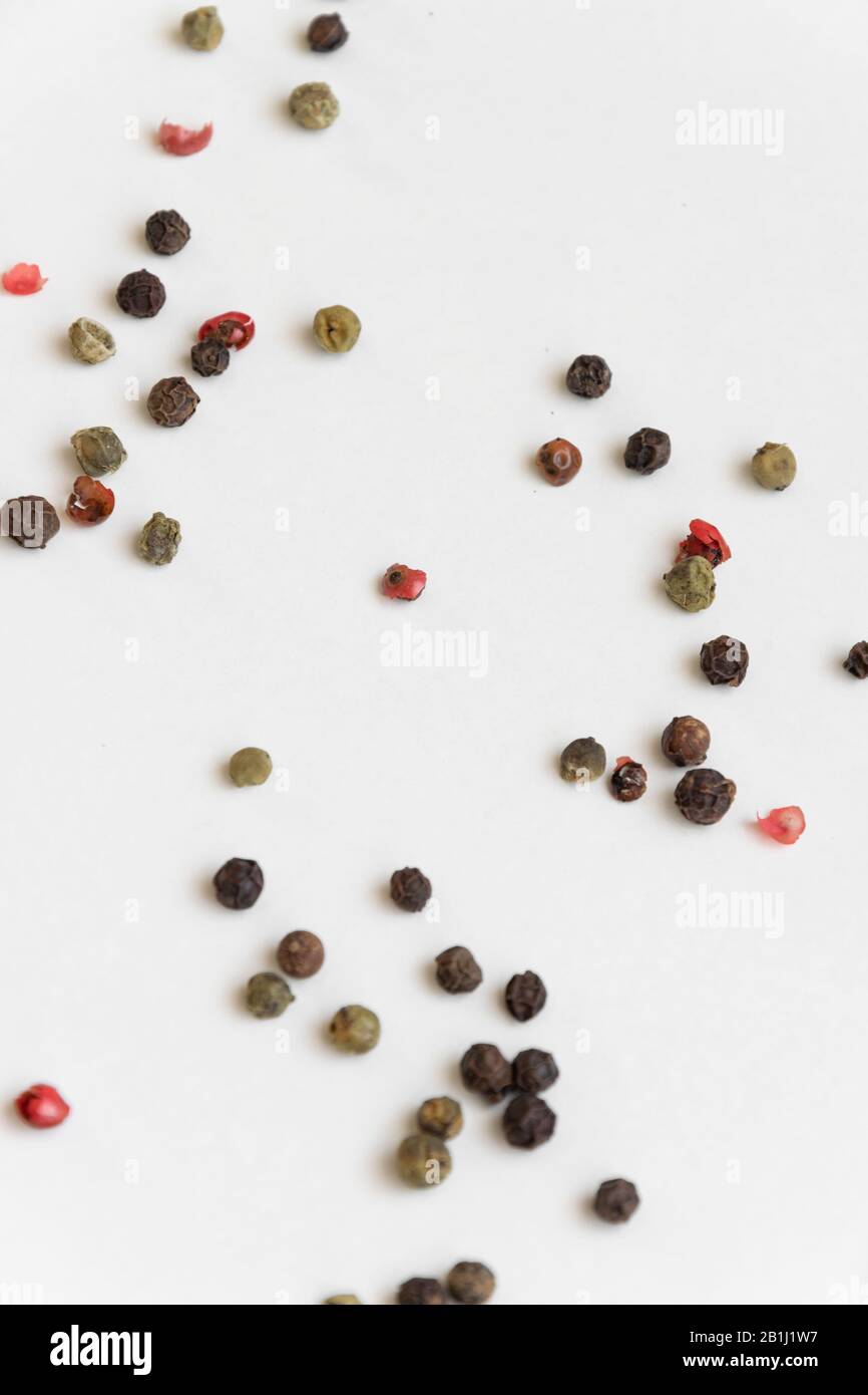 Mix of pepper seeds, spicy and condiment ingredients Stock Photo - Alamy