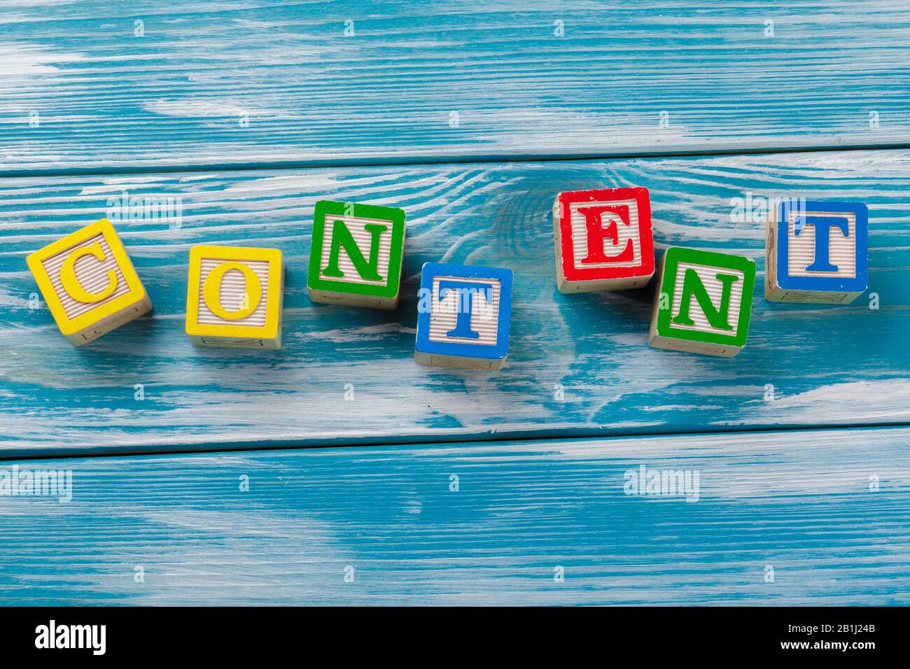 Wooden toy Blocks with the text: content Stock Photo - Alamy