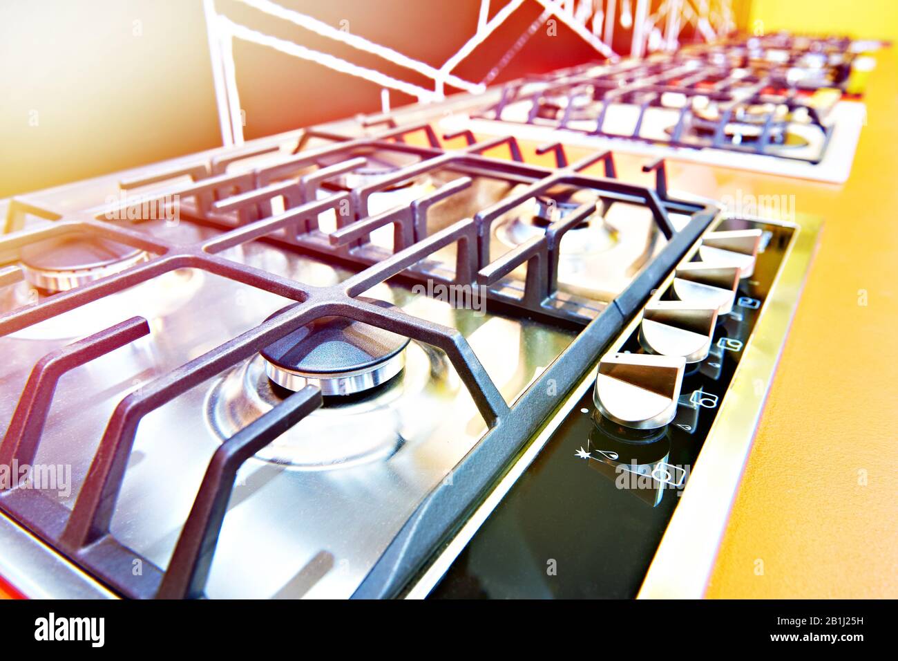 Modern gas stoves on display in the store Stock Photo - Alamy