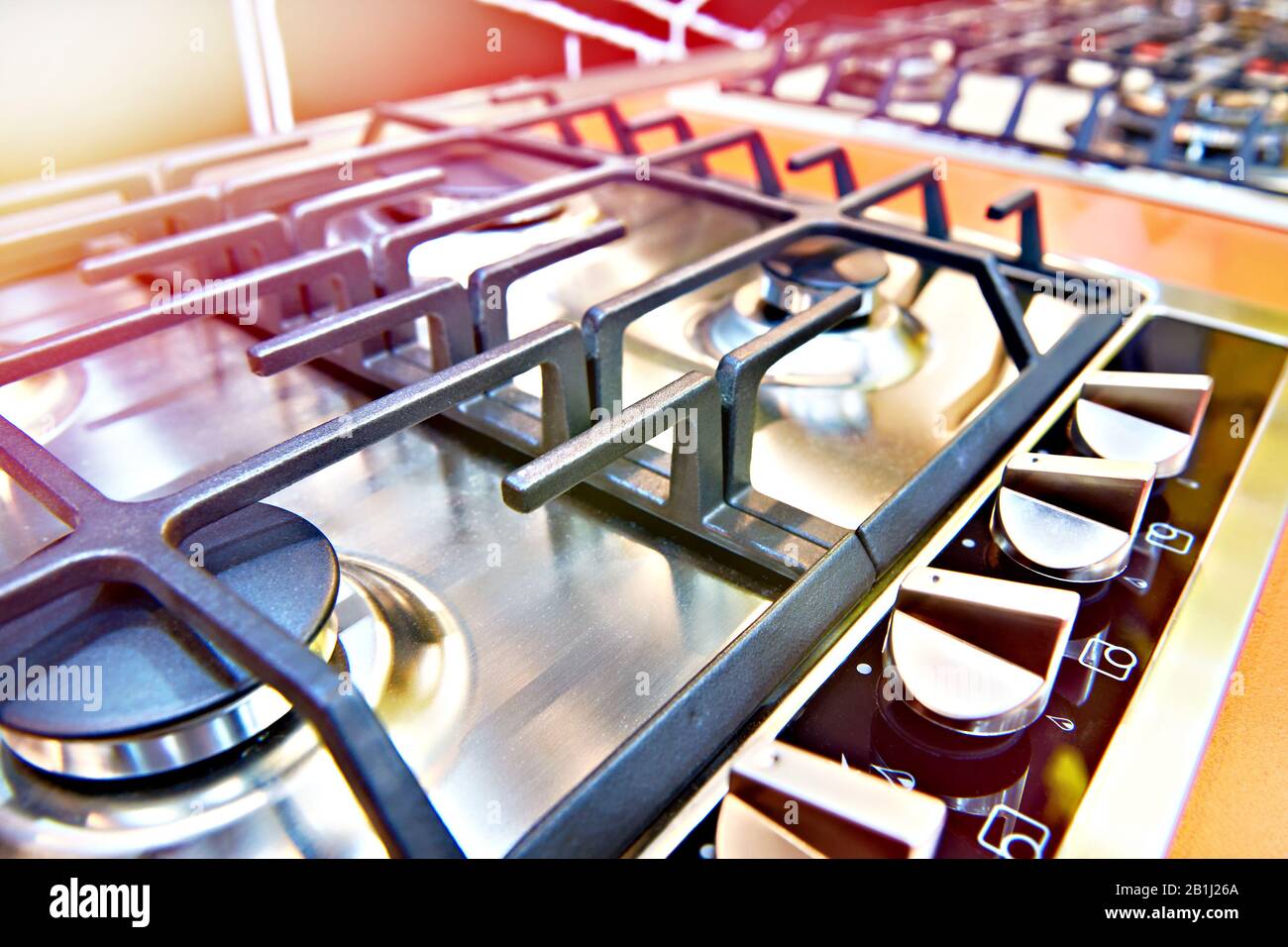 Modern gas stoves on display in the store Stock Photo - Alamy