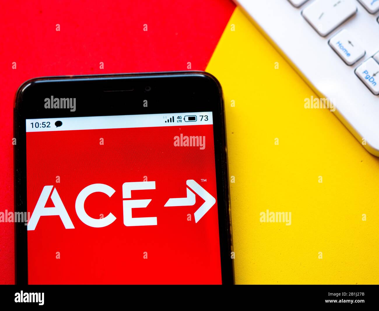 In this photo illustration the ACE logo is seen displayed on a ...