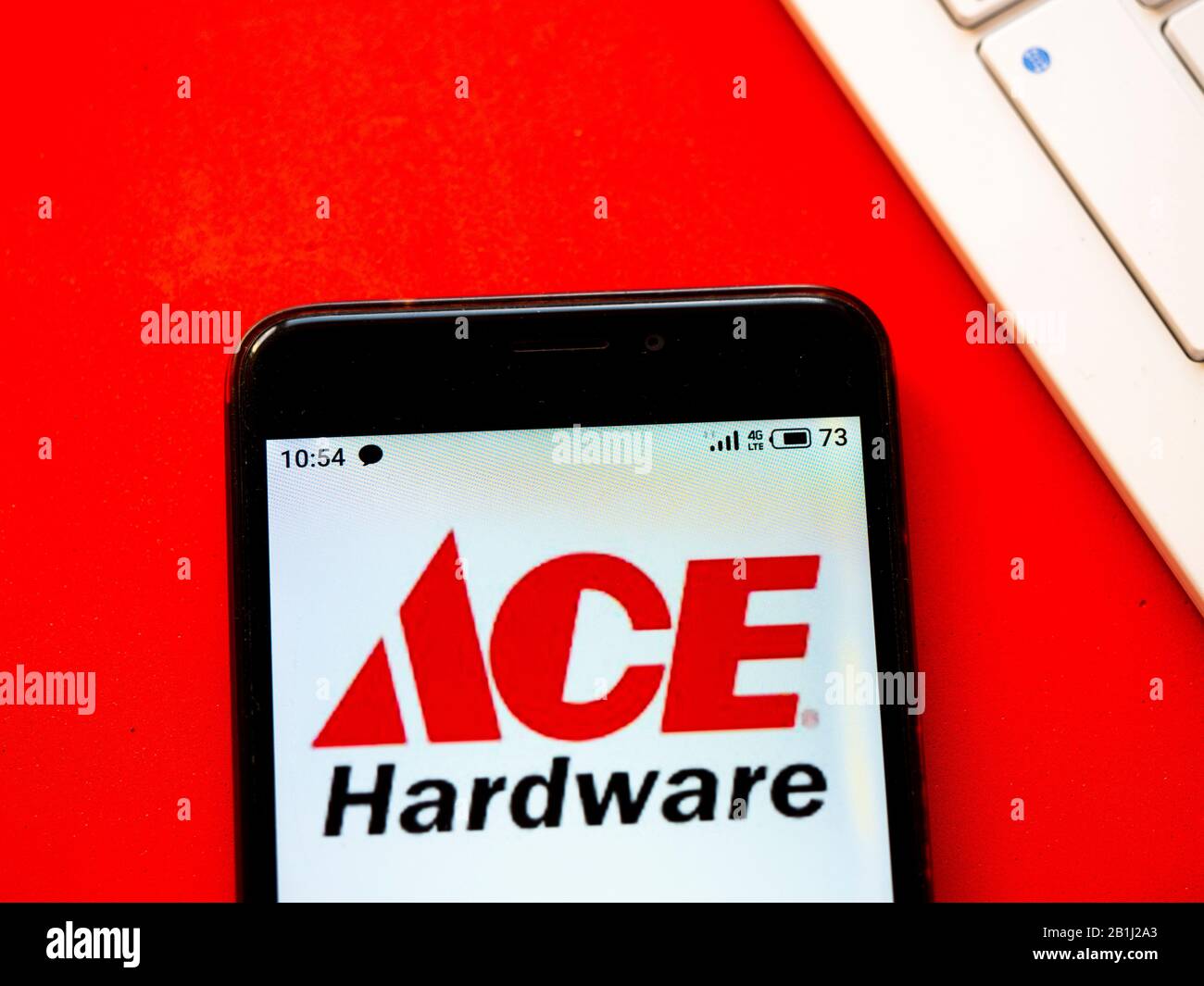 In this photo illustration the Ace Hardware logo is seen displayed on a ...