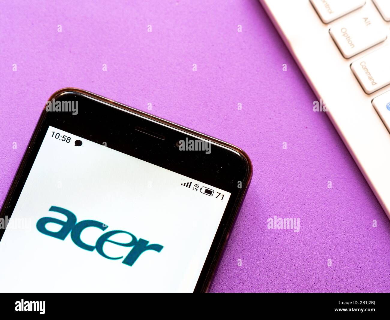 In this photo illustration the Accer logo is seen displayed on a ...