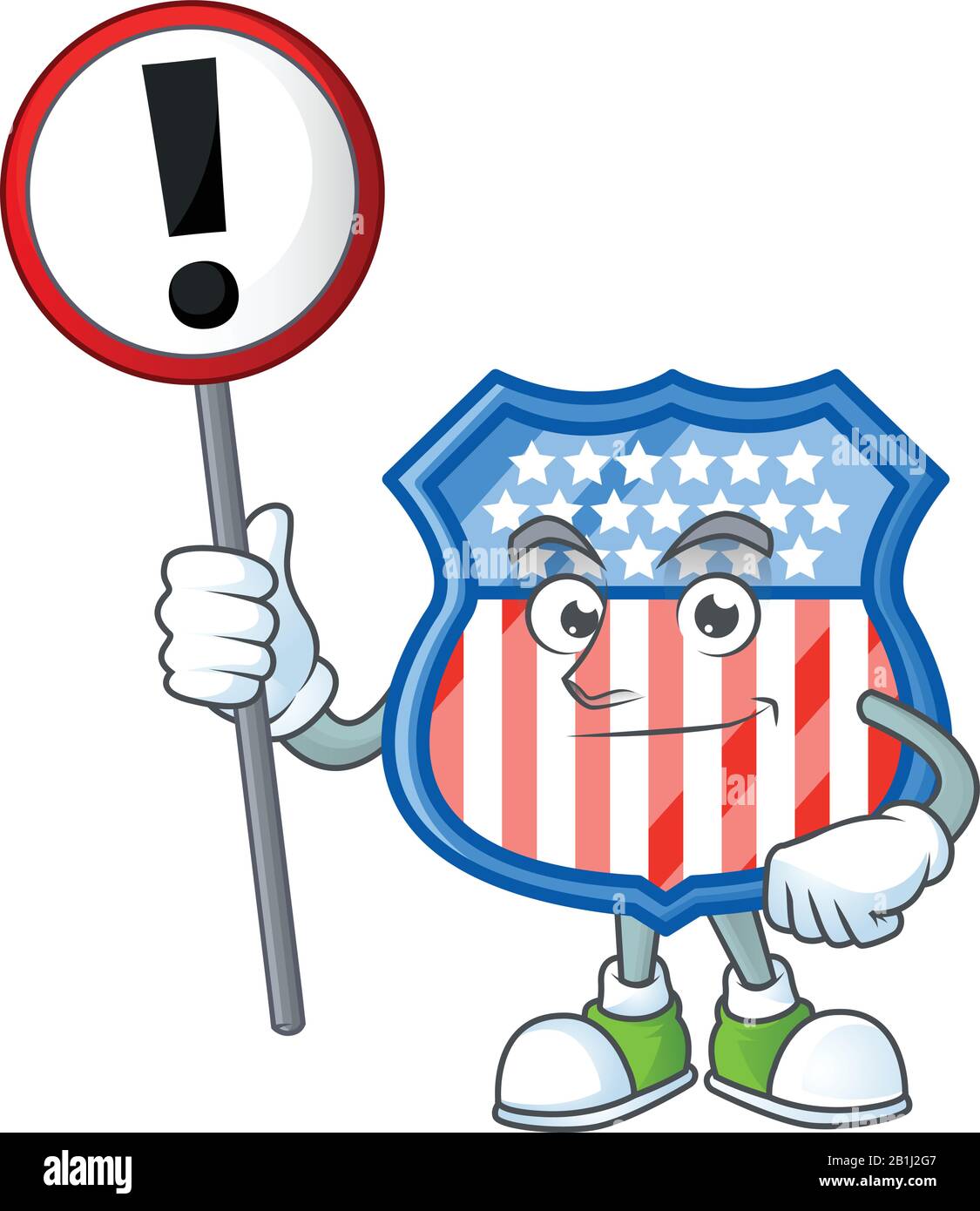 Cartoon character design of shield badges USA rise up a broad Stock ...