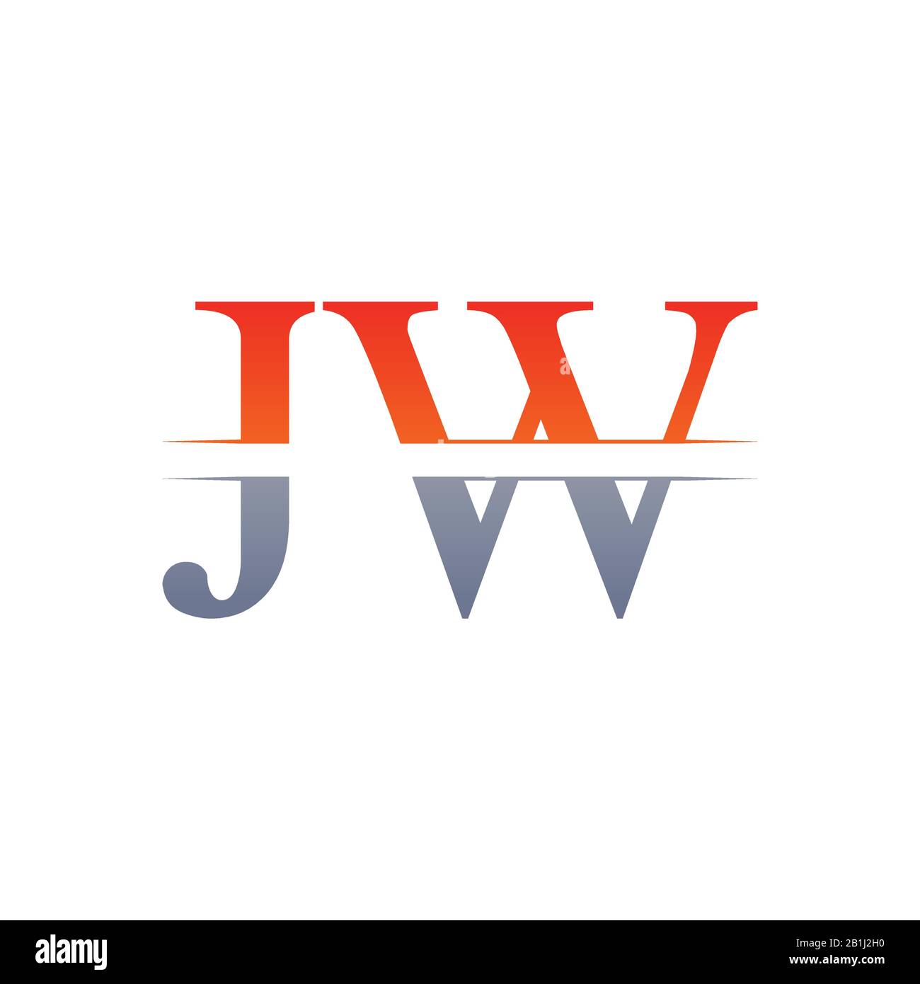 JW letter Type Logo Design vector Template. Abstract Letter JW logo ...