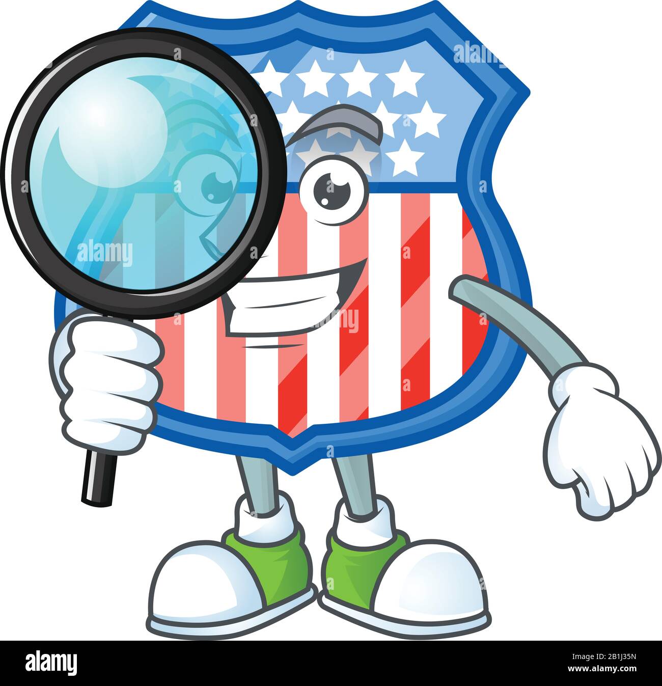 A famous of one eye shield badges USA Detective cartoon character ...