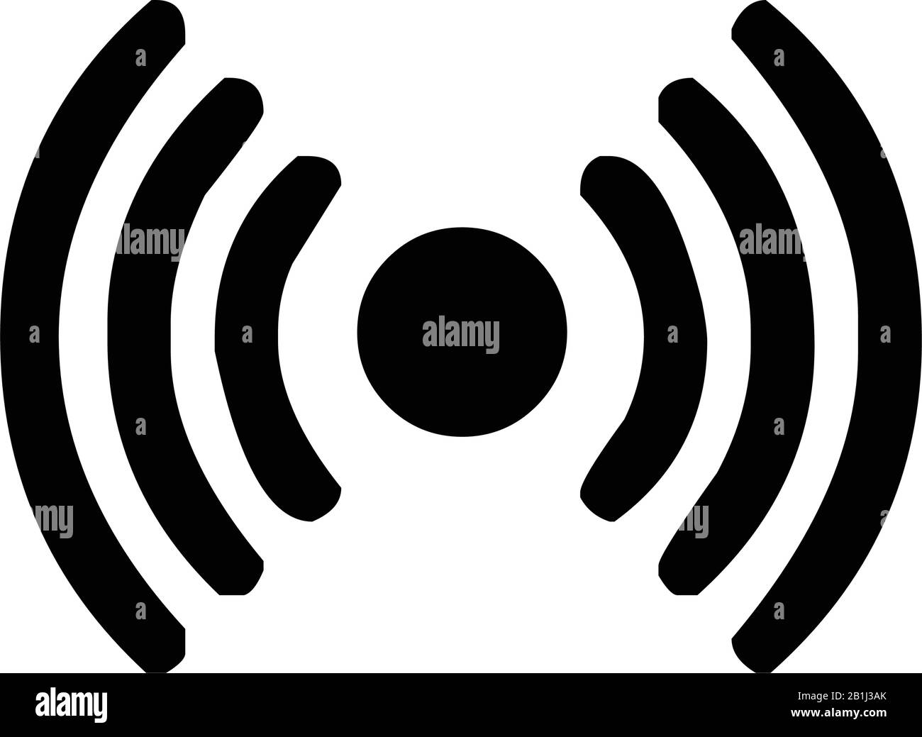 wifi, wi-fi, wireless internet (2 black rounded stripes, emitting ...