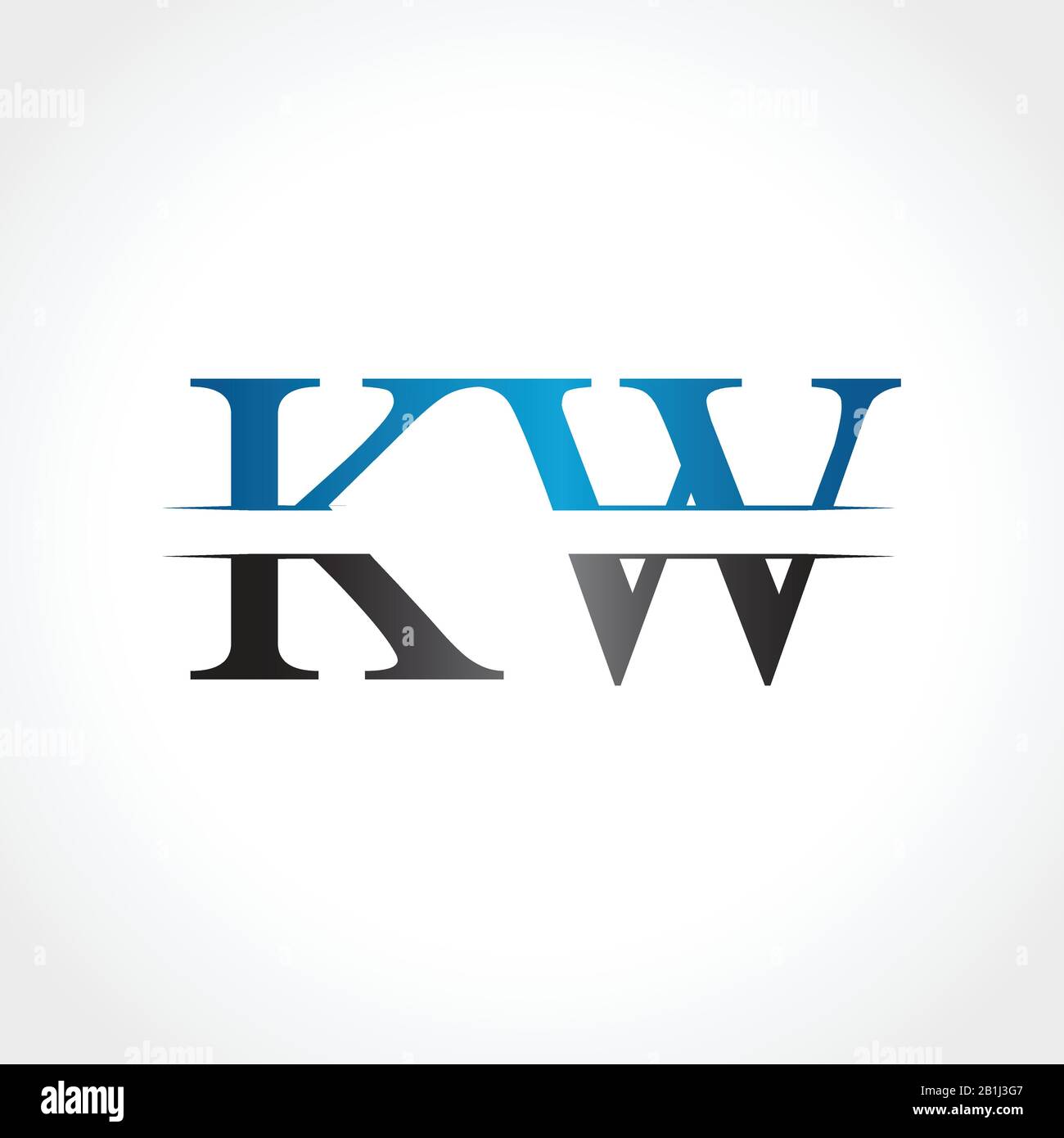 Initial KW letter Logo Design vector Illustration. Abstract Letter KW ...