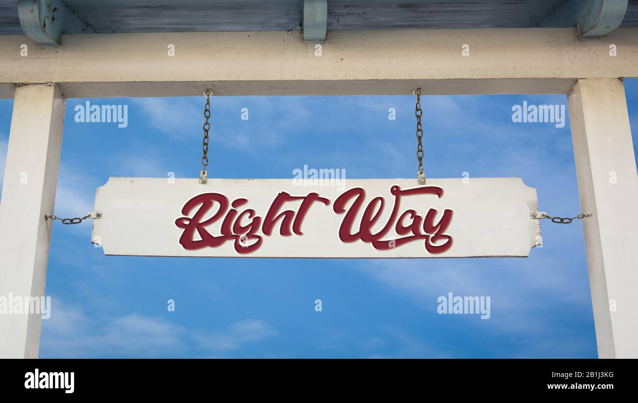 Street Sign the Direction Way to Right Way Stock Photo - Alamy