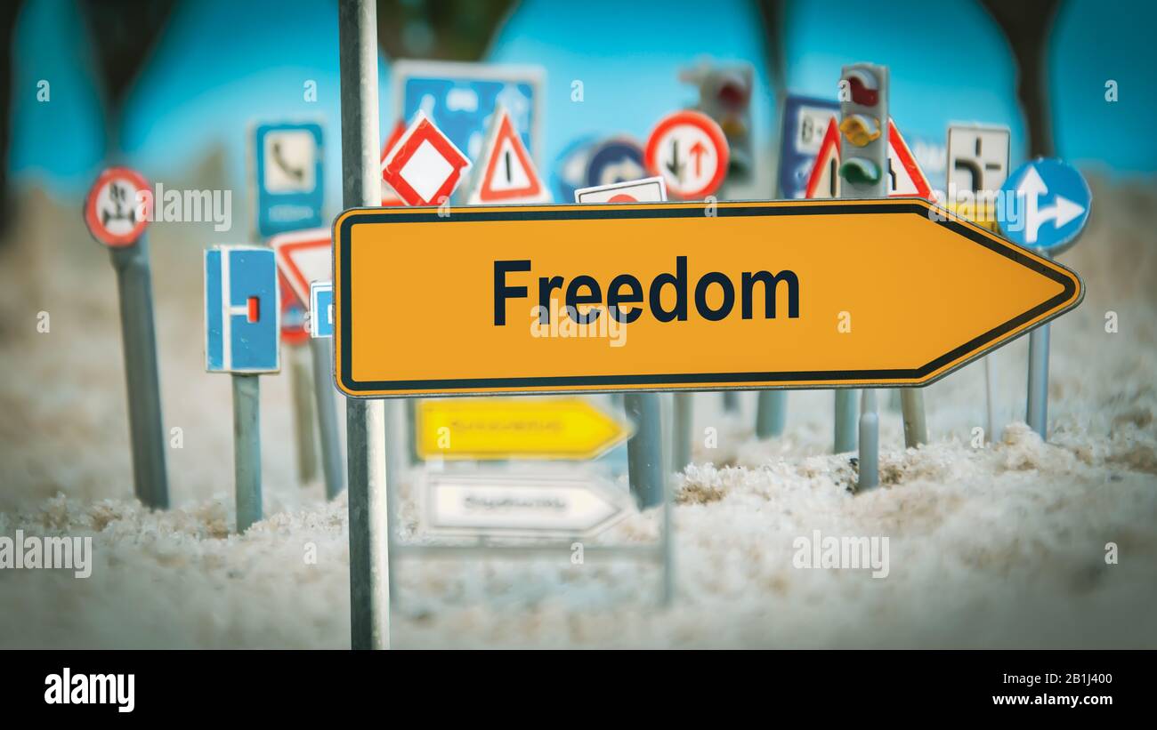 Street Sign the Direction Way to Freedom Stock Photo - Alamy