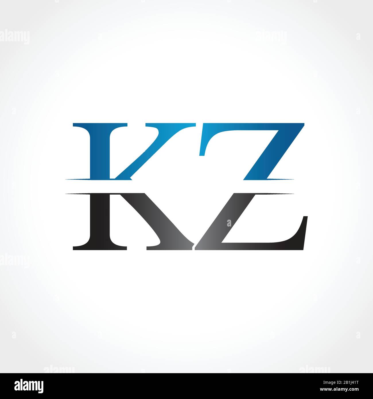 Initial KZ letter Logo Design vector Illustration. Abstract Letter KZ ...