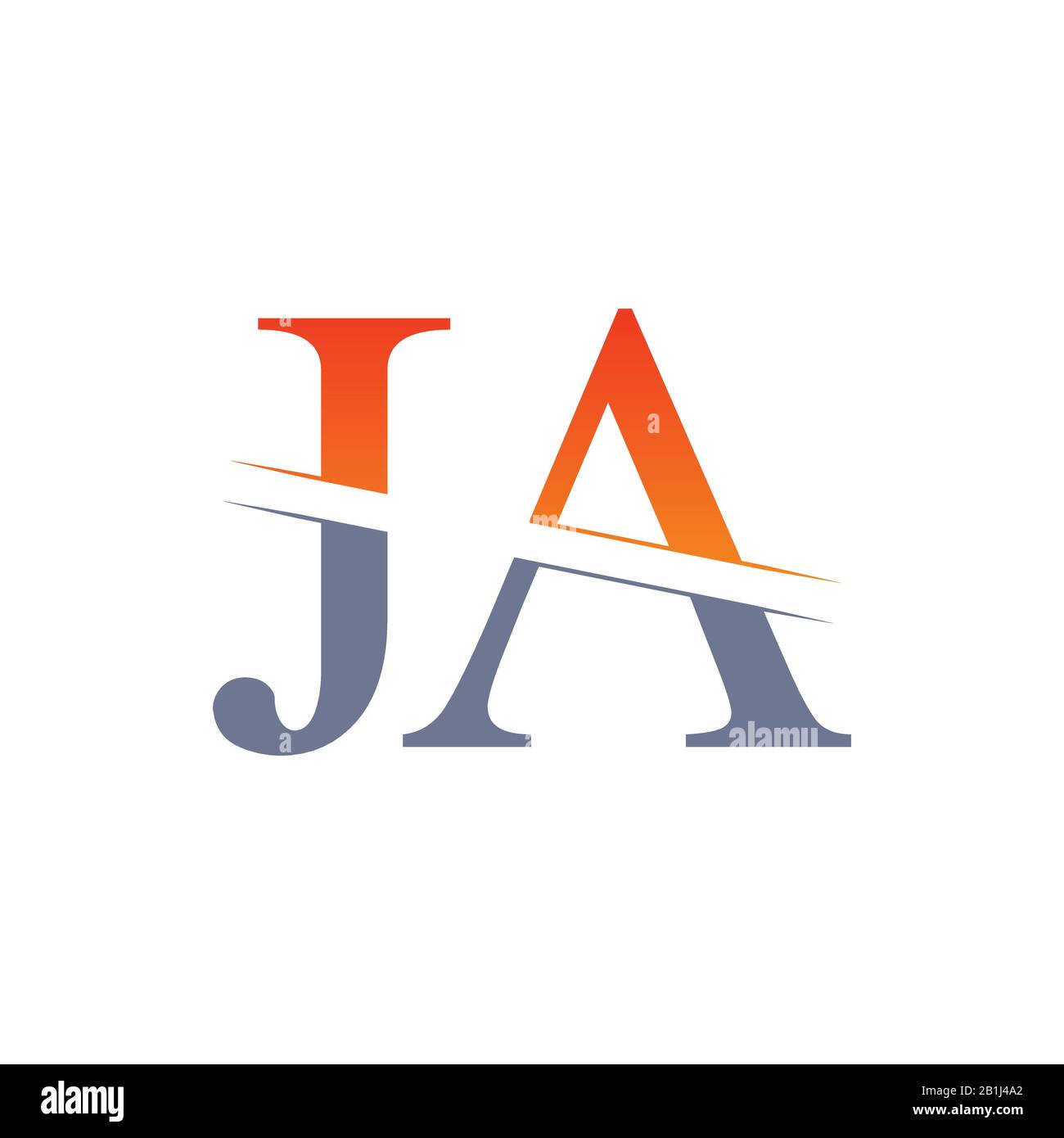 JA letter Type Logo Design vector Template. Abstract Letter JA logo ...