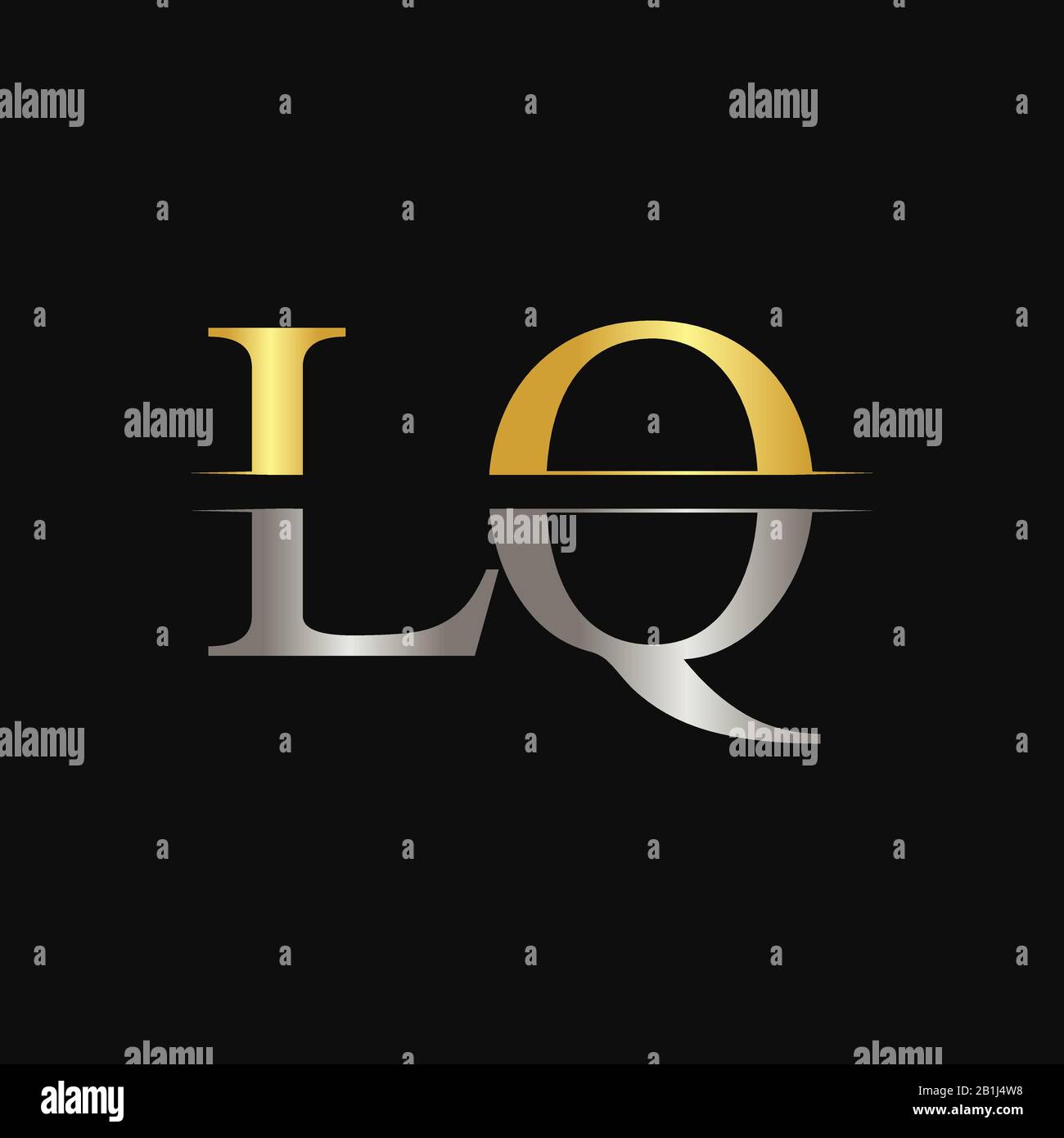 Initial LQ letter Logo Design vector Template. Abstract Black Letter LQ ...